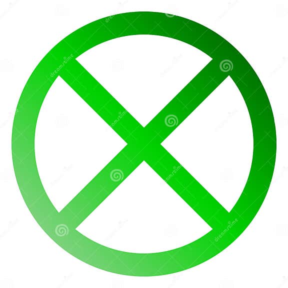 No Sign - Green Thin Gradient, Isolated - Vector Stock Vector ...