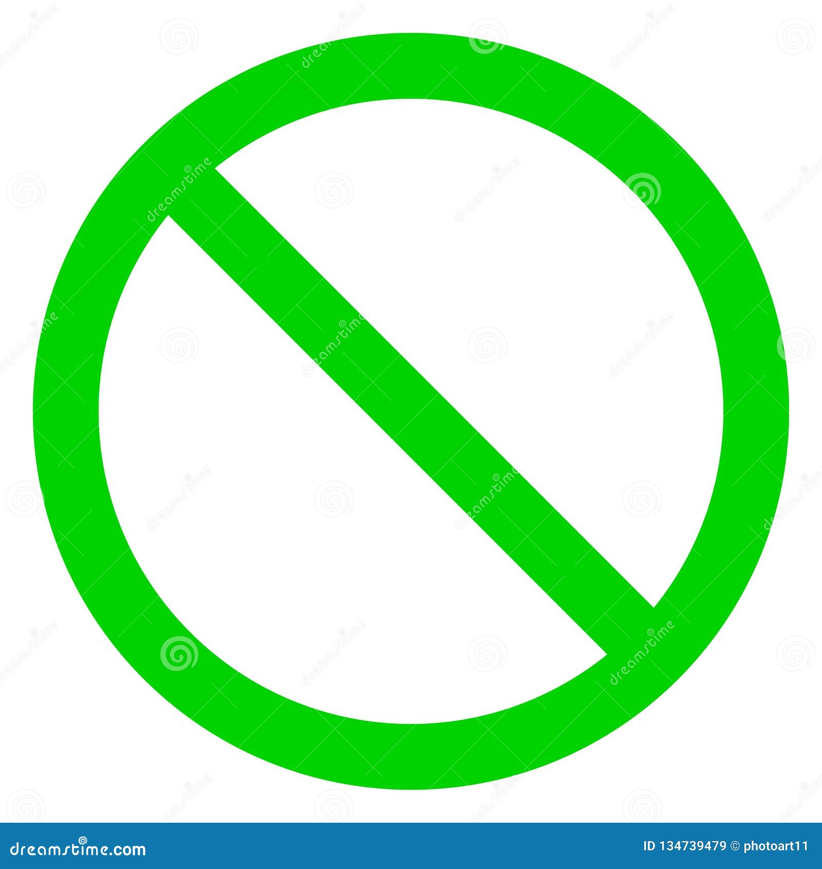 No Sign - Green Thin Simple, Isolated - Vector Stock Vector ...