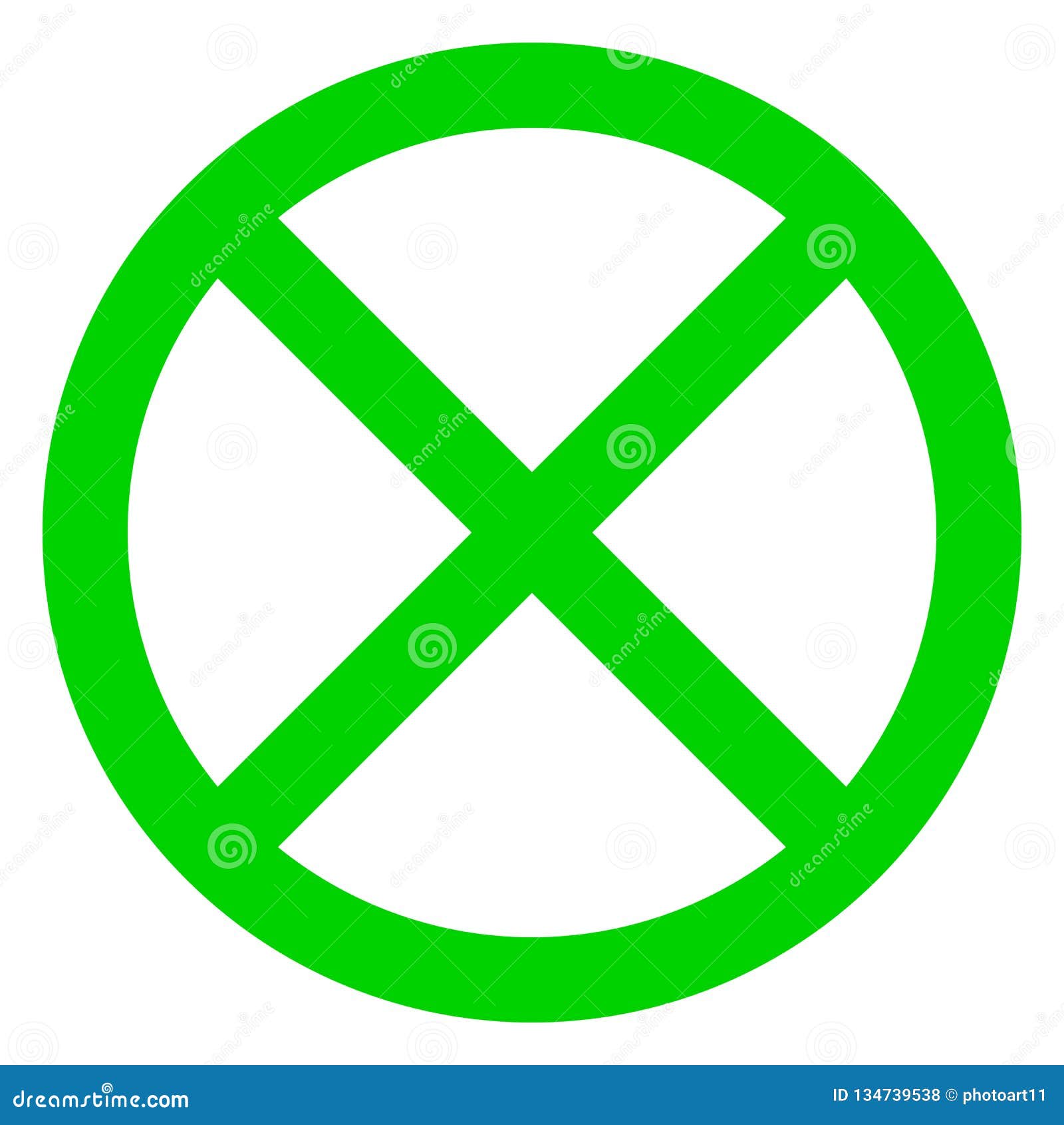 No Sign - Green Thin Simple, Isolated - Vector Stock Vector ...