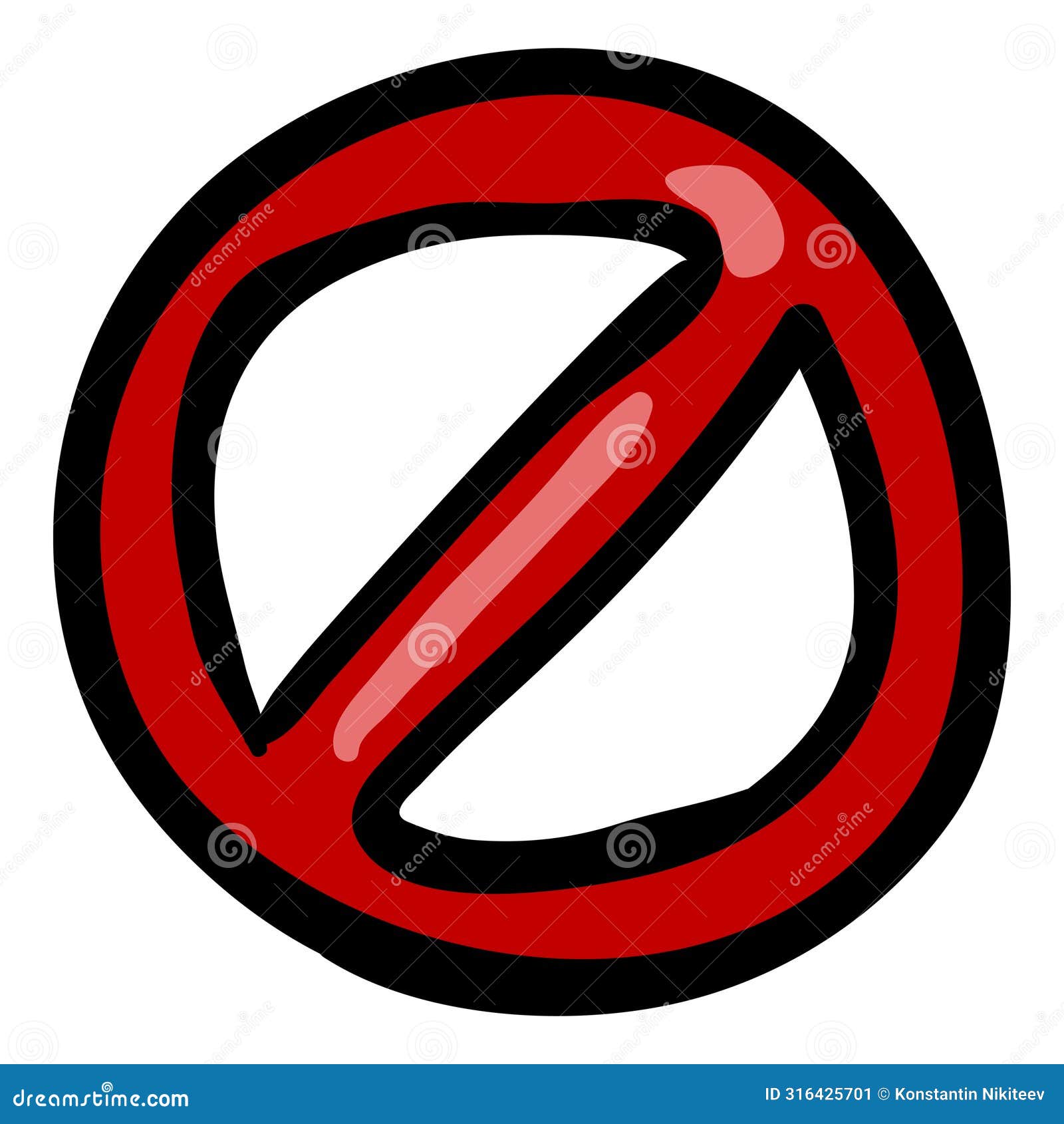 No Sign - Hand Drawn Doodle Icon Stock Vector - Illustration of reject ...