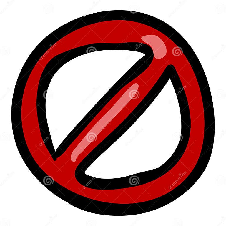 No Sign - Hand Drawn Doodle Icon Stock Vector - Illustration of reject ...