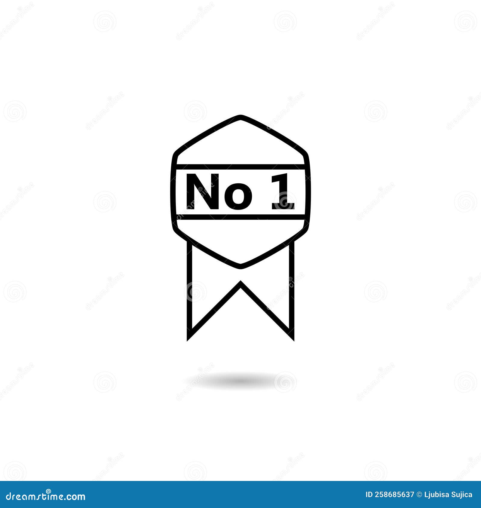 No 1 Sign Icon Logo with Shadow Stock Vector - Illustration of business ...