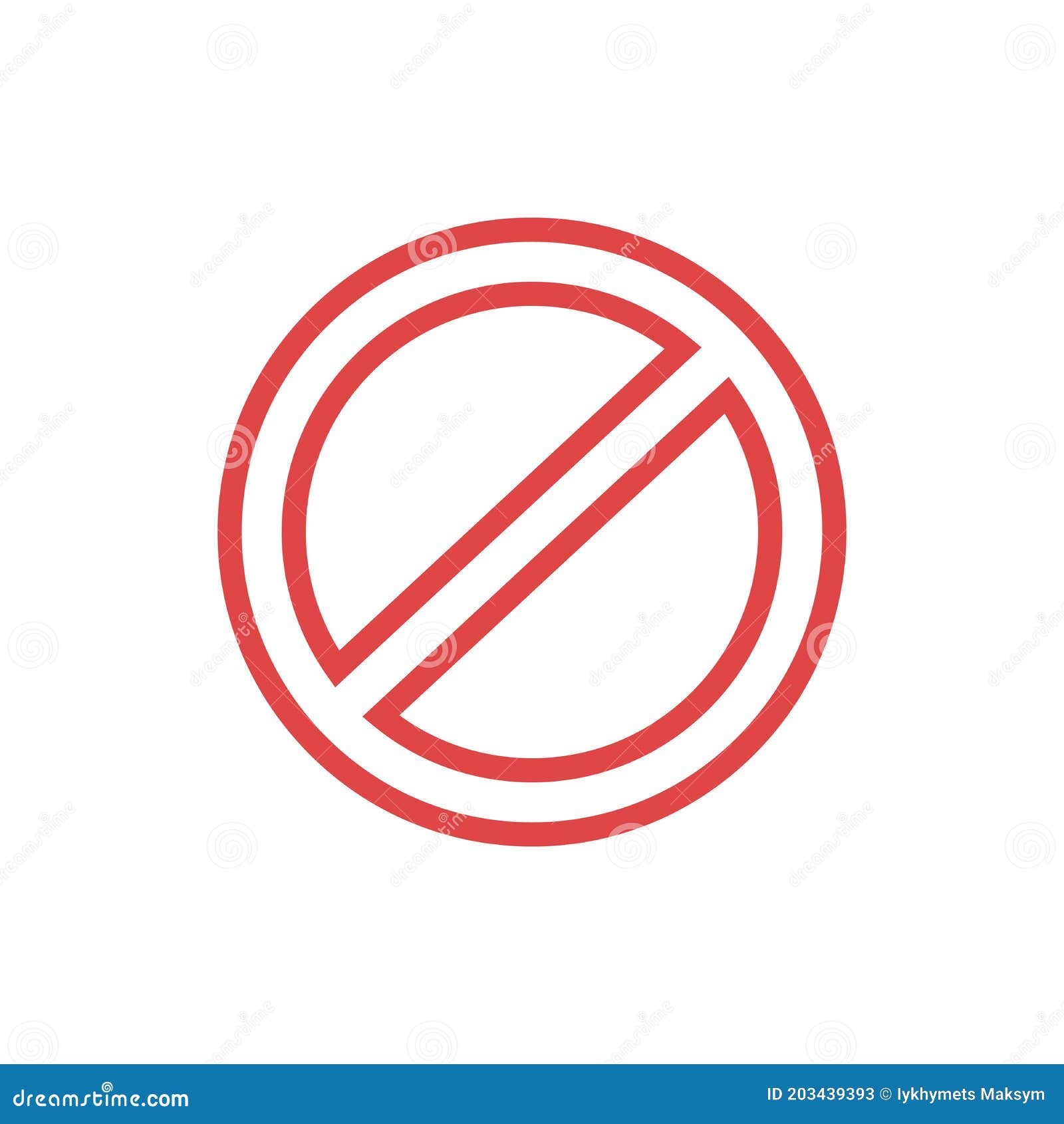 No Sign, Isolated on White Background, Vector Illustration. Ban Blank ...