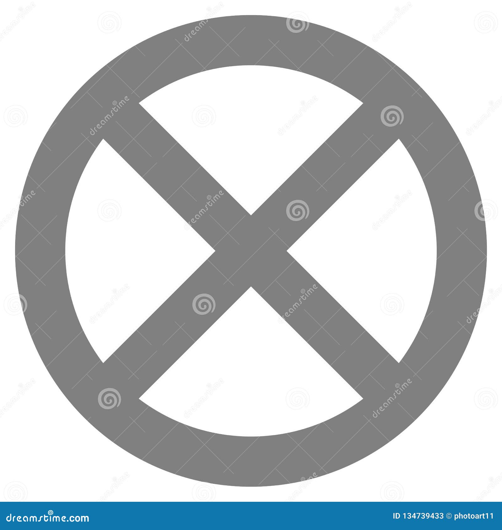 No Sign - Medium Gray Thick Simple, Isolated - Vector Stock Vector ...