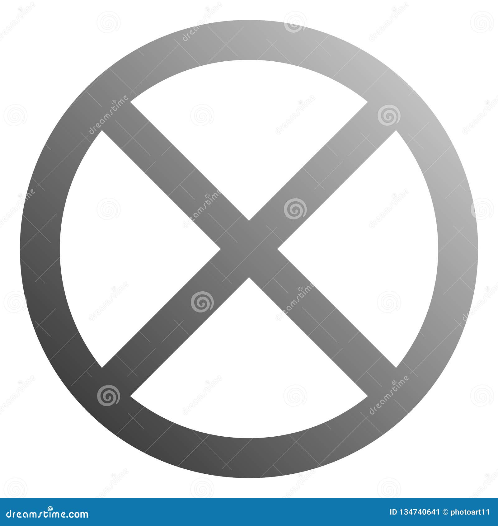 No Sign - Medium Gray Thin Gradient, Isolated - Vector Stock Vector ...