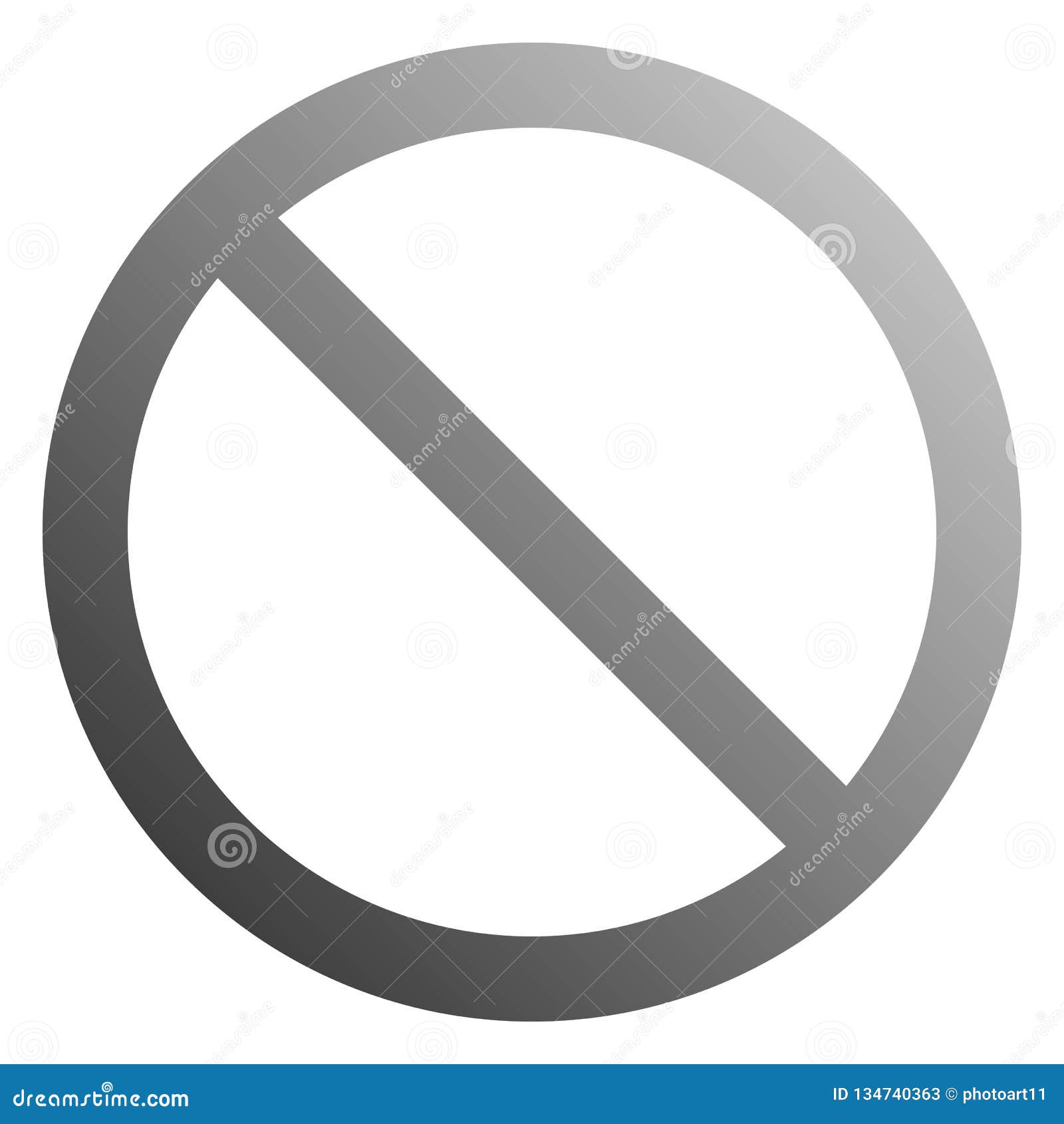 No Sign - Medium Gray Thin Gradient, Isolated - Vector Stock Vector ...