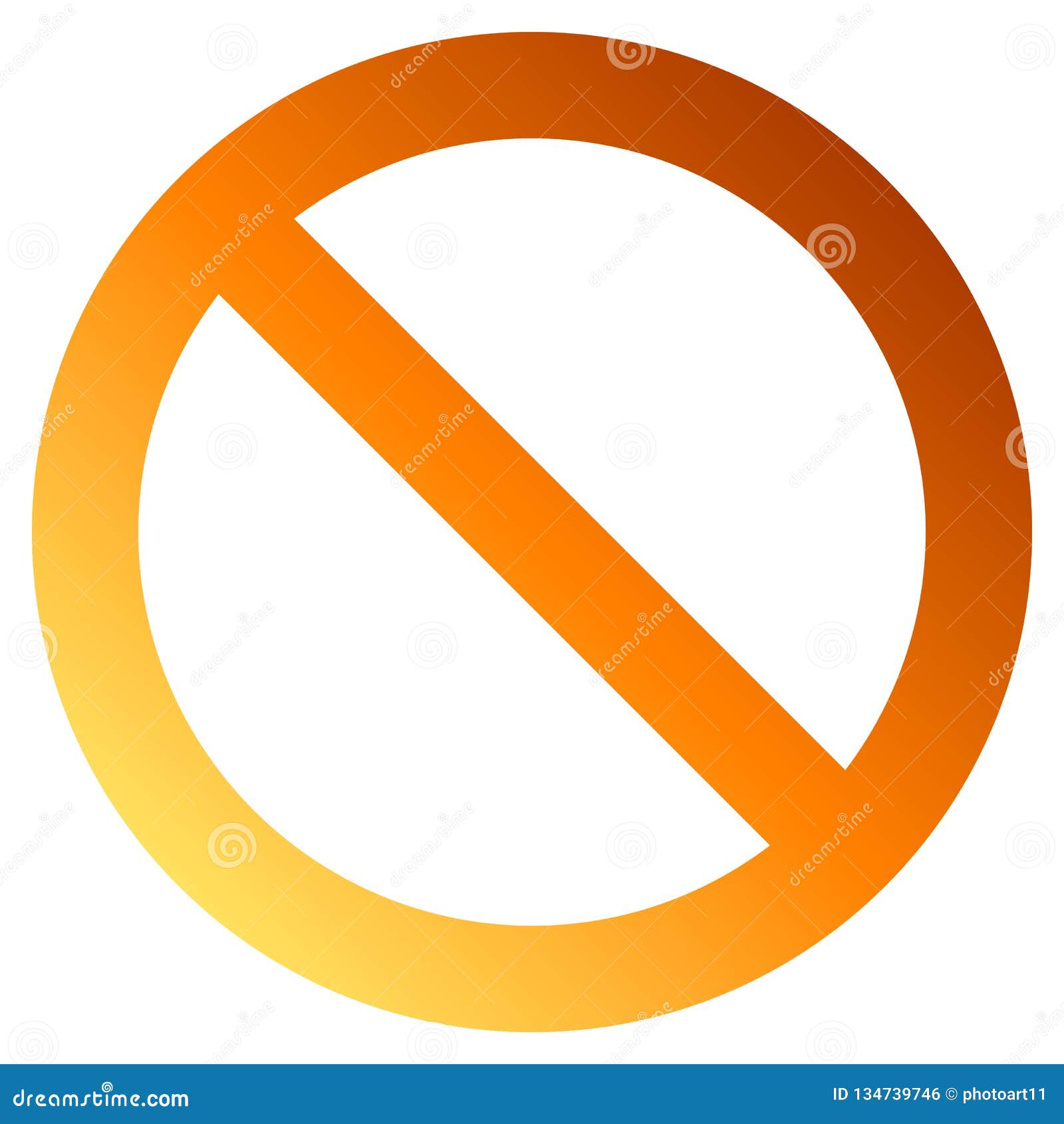 No Sign - Orange Thick Gradient, Isolated - Vector Stock Vector ...