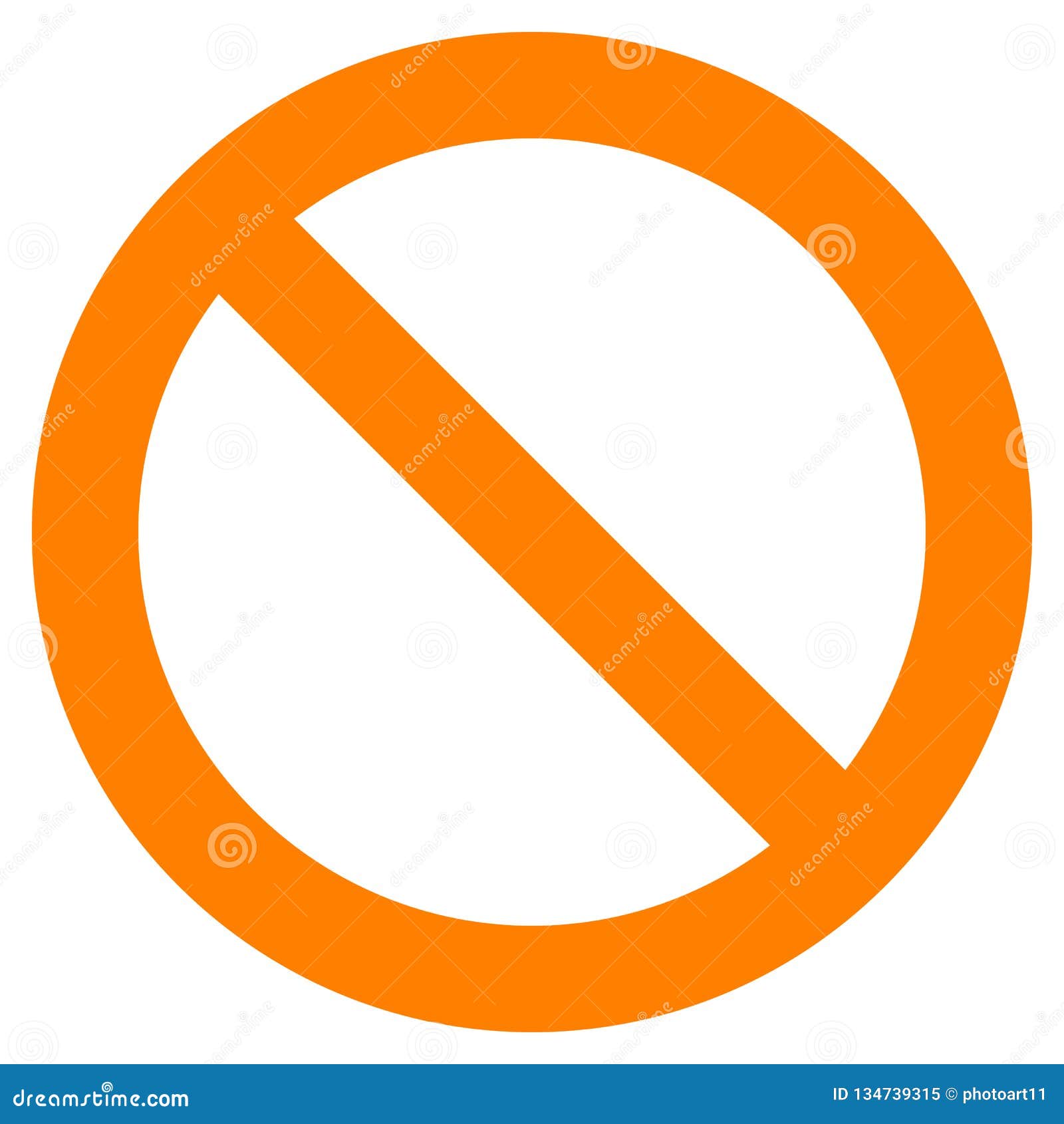 No Sign - Orange Thick Simple, Isolated - Vector Stock Vector ...