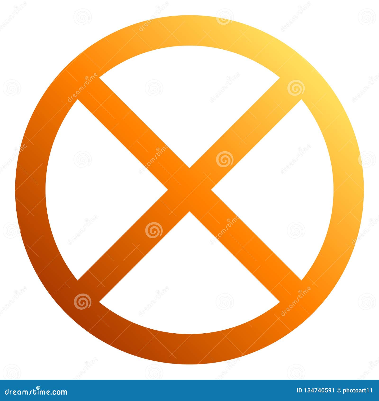 No Sign - Orange Thin Gradient, Isolated - Vector Stock Vector ...
