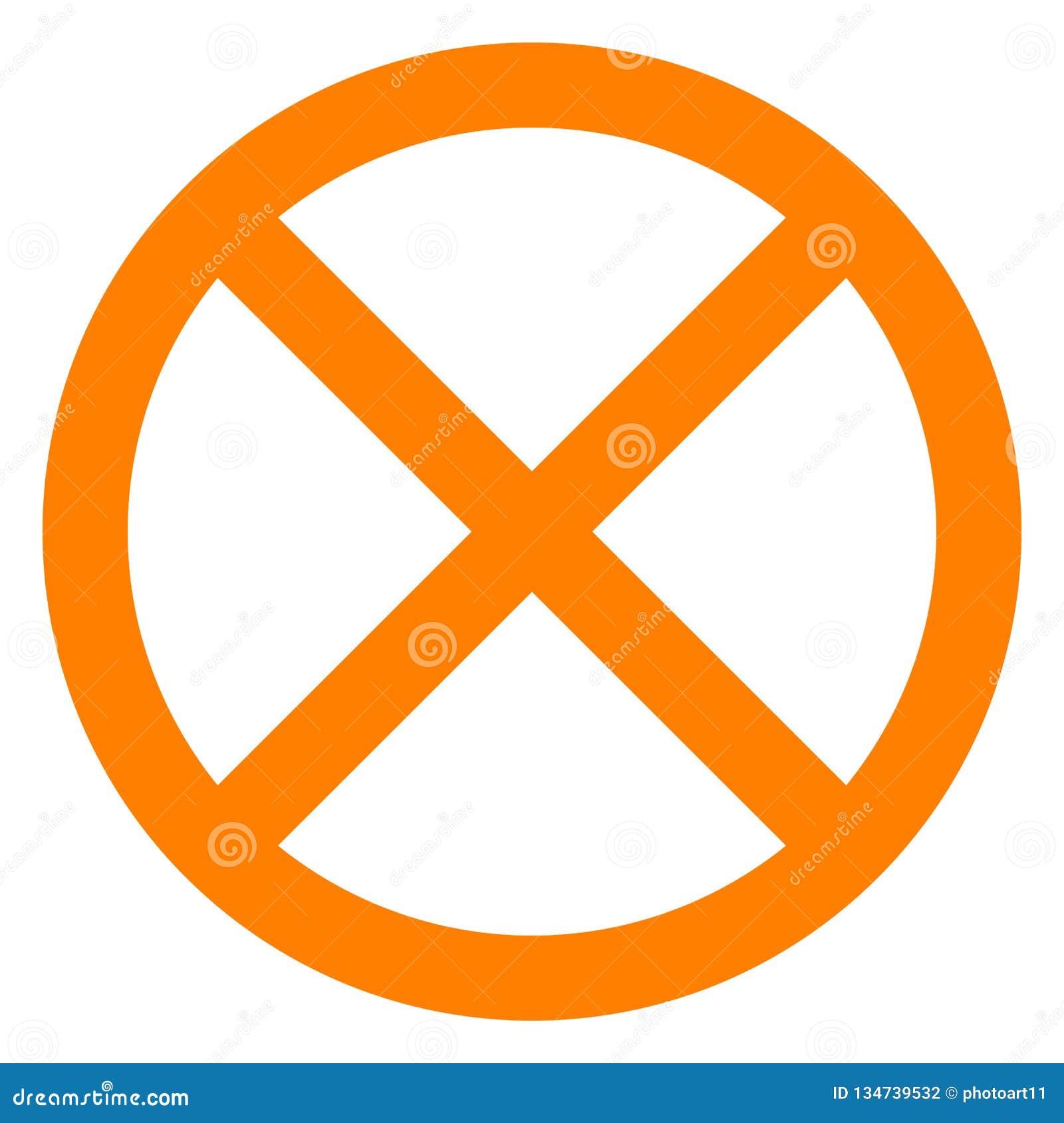 No Sign - Orange Thin Simple, Isolated - Vector Stock Vector ...