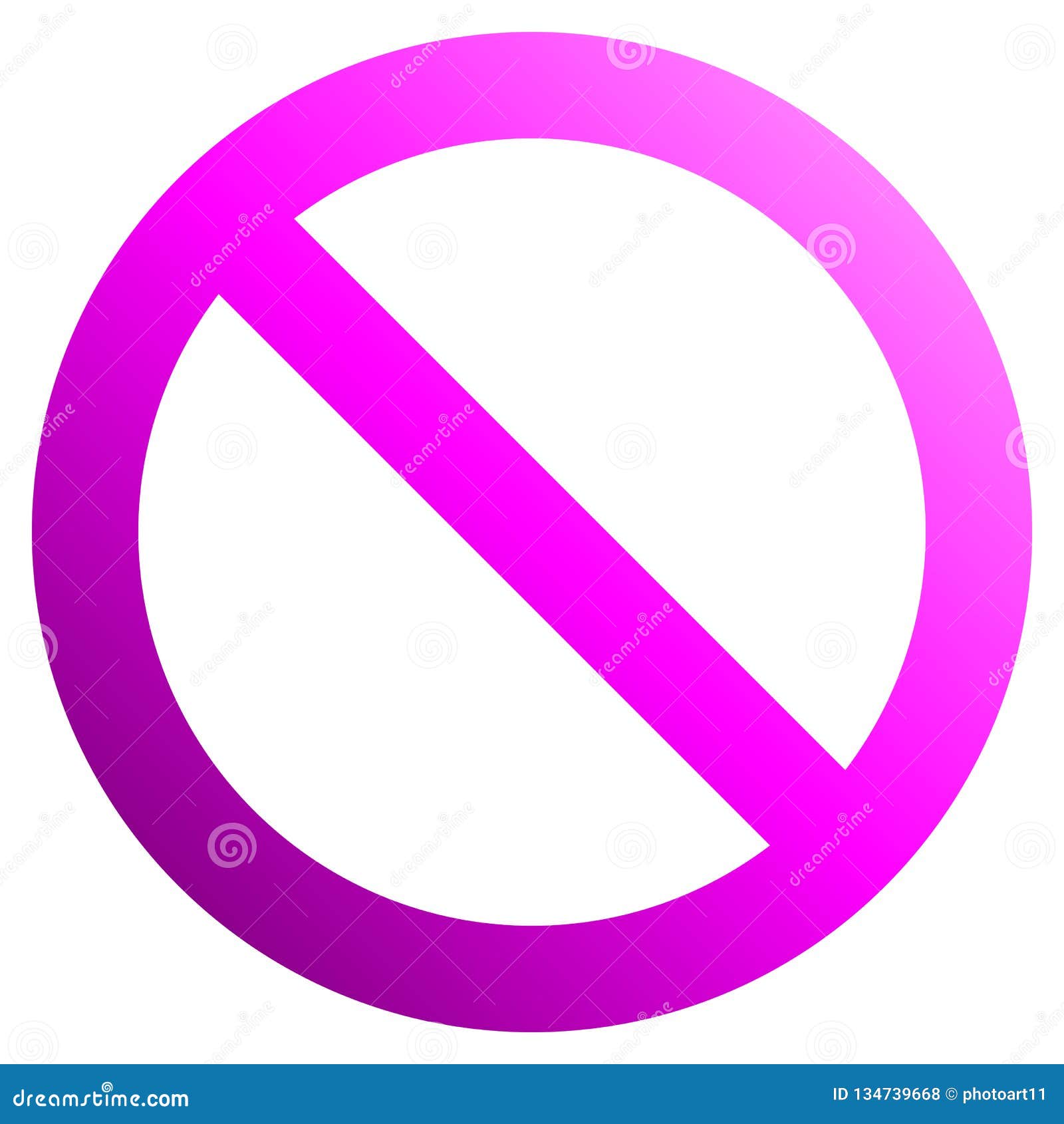 No Sign - Purple Thick Gradient, Isolated - Vector Stock Vector ...