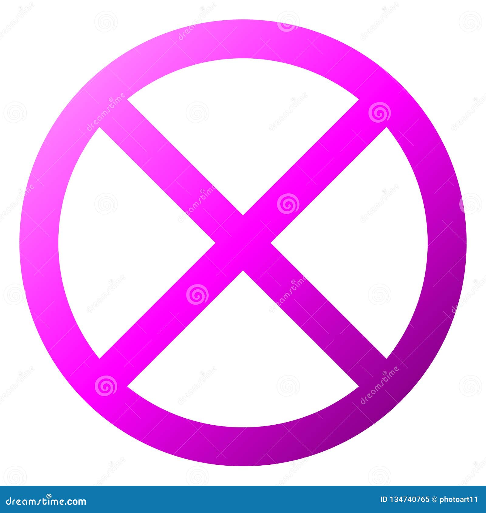 No Sign - Purple Thin Gradient, Isolated - Vector Stock Vector ...