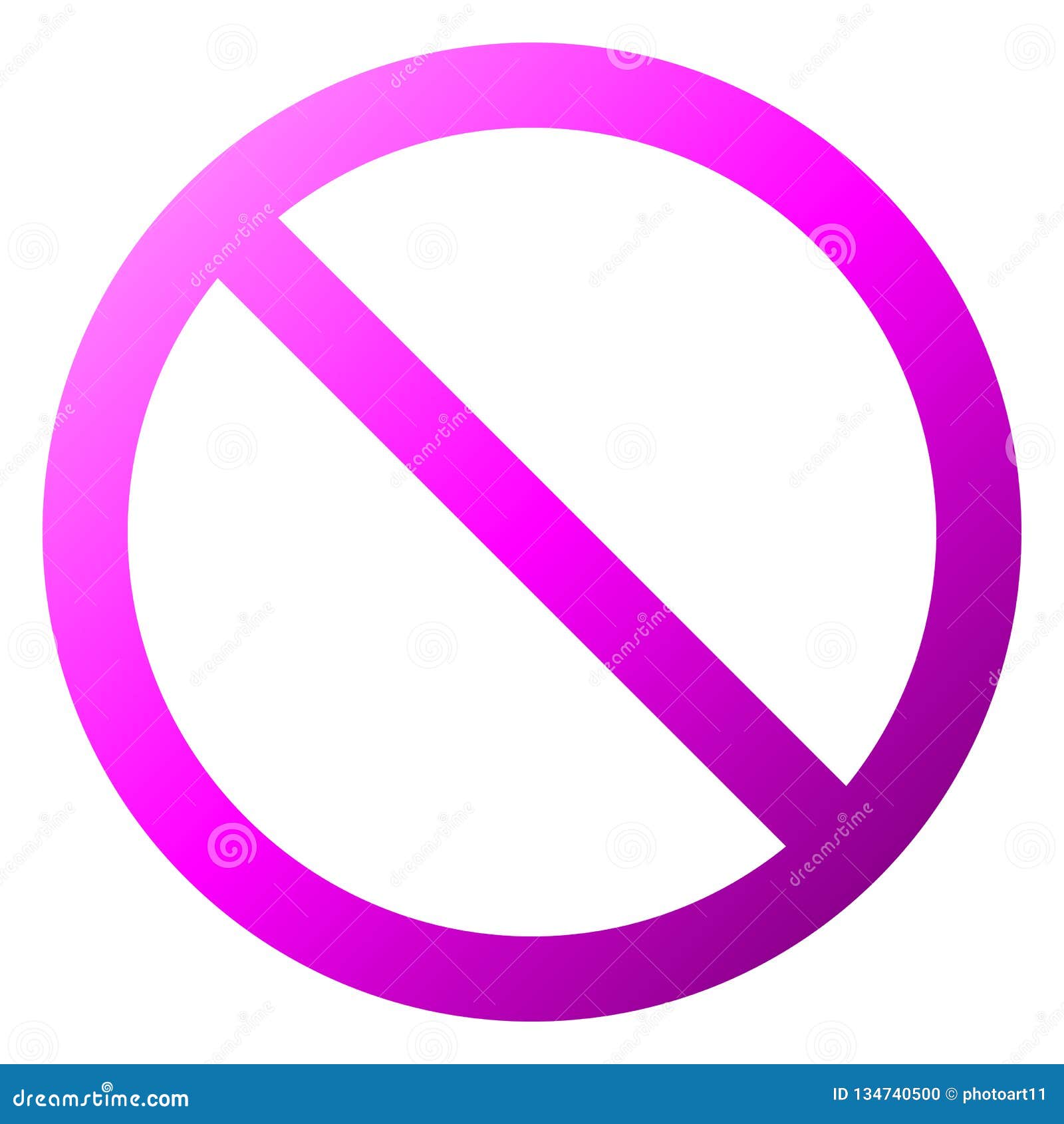 No Sign - Purple Thin Gradient, Isolated - Vector Stock Vector ...