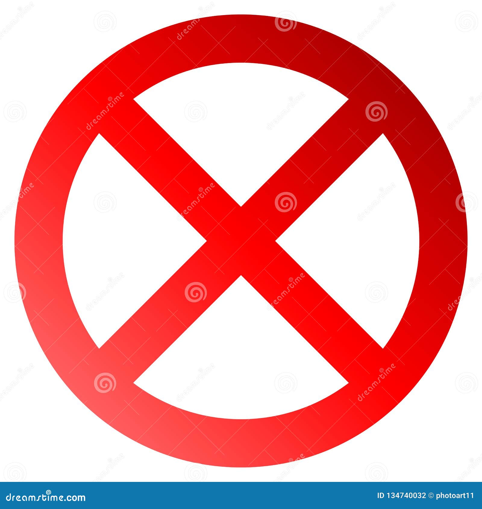 No Sign - Red Thick Gradient, Isolated - Vector Stock Vector ...