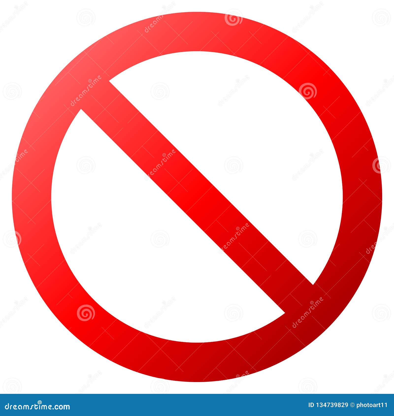 No Sign - Red Thick Gradient, Isolated - Vector Stock Vector ...