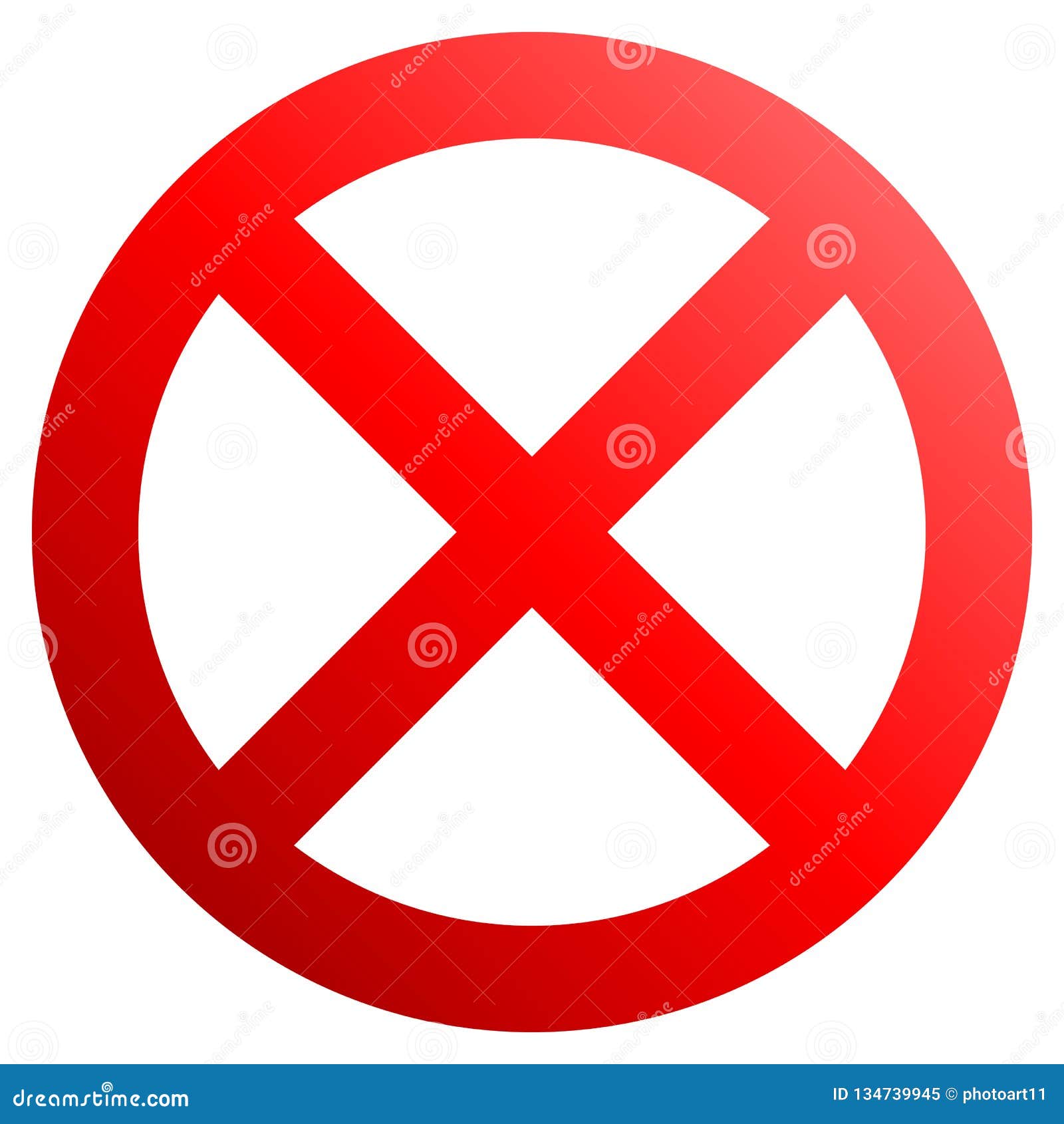 No Sign - Red Thick Gradient, Isolated - Vector Stock Vector ...