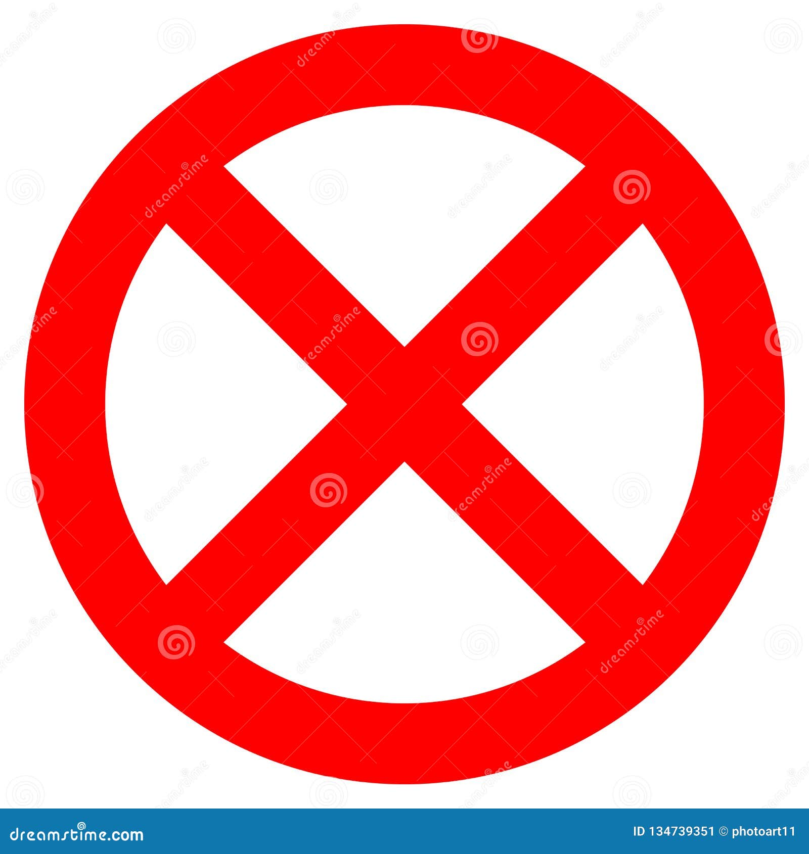 No Sign - Red Thick Simple, Isolated - Vector Stock Vector ...