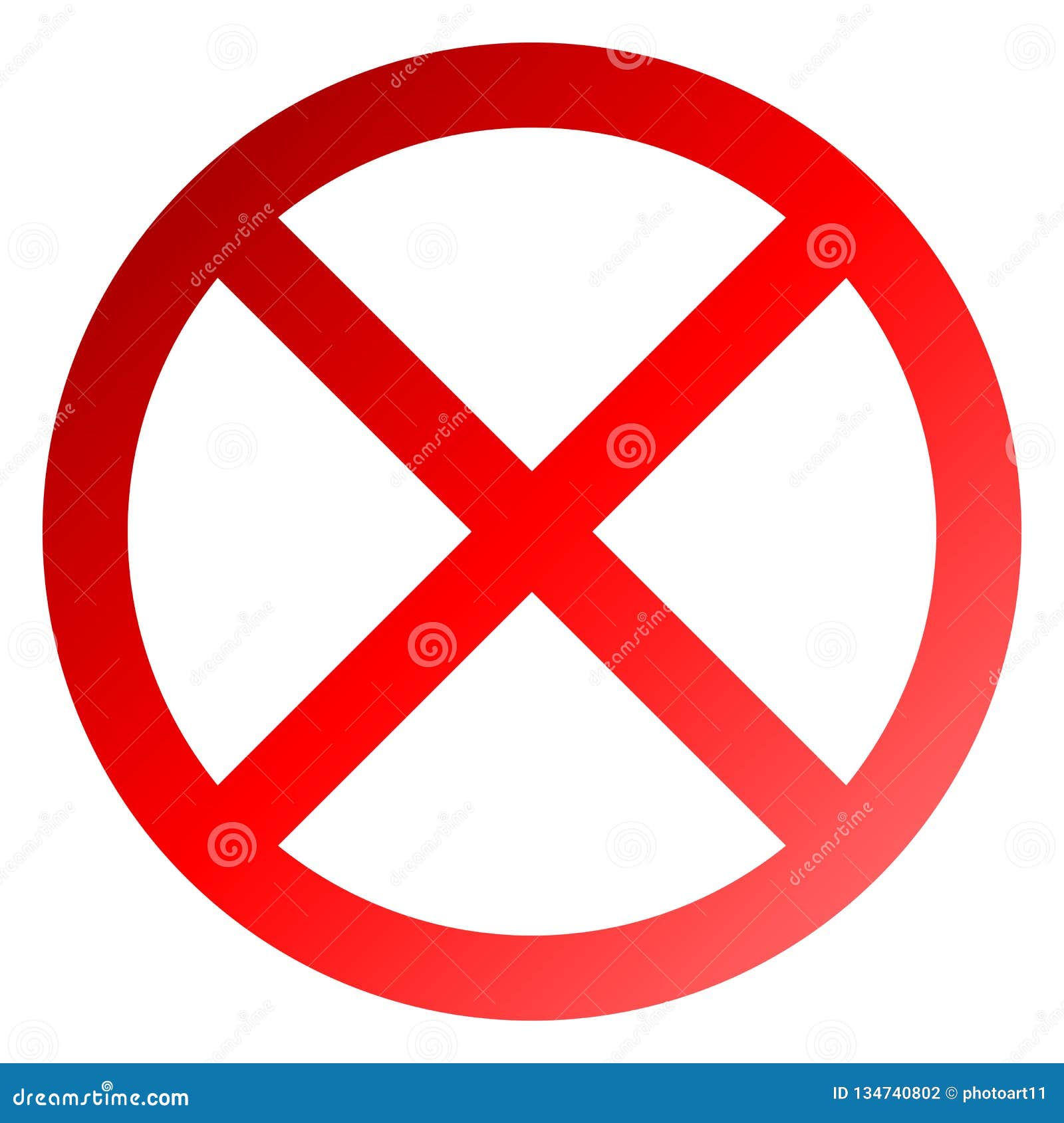 No Sign - Red Thin Gradient, Isolated - Vector Stock Vector ...