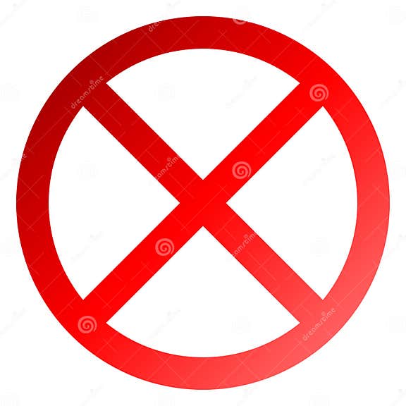 No Sign - Red Thin Gradient, Isolated - Vector Stock Vector ...