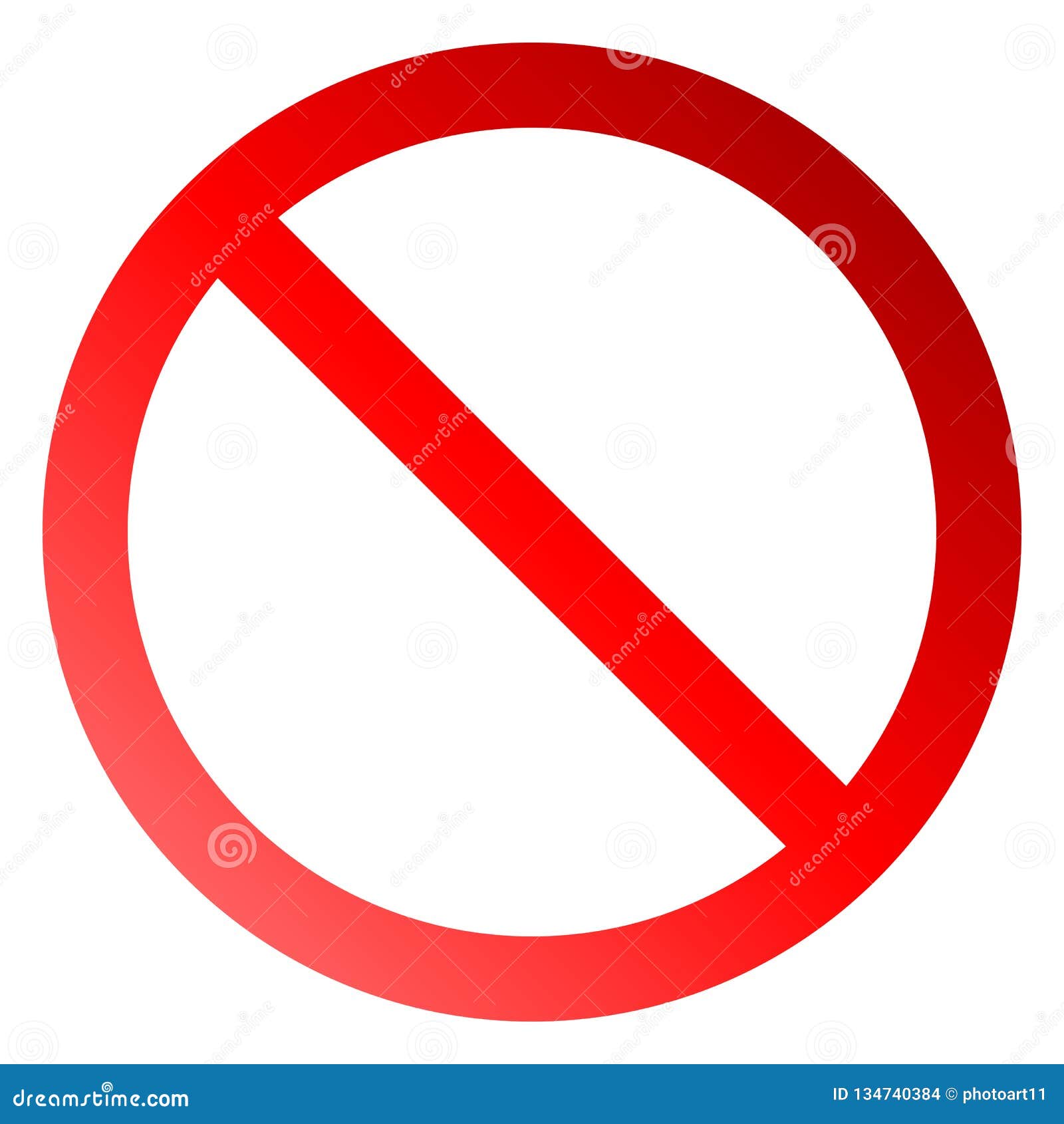 No Sign - Red Thin Gradient, Isolated - Vector Stock Vector ...