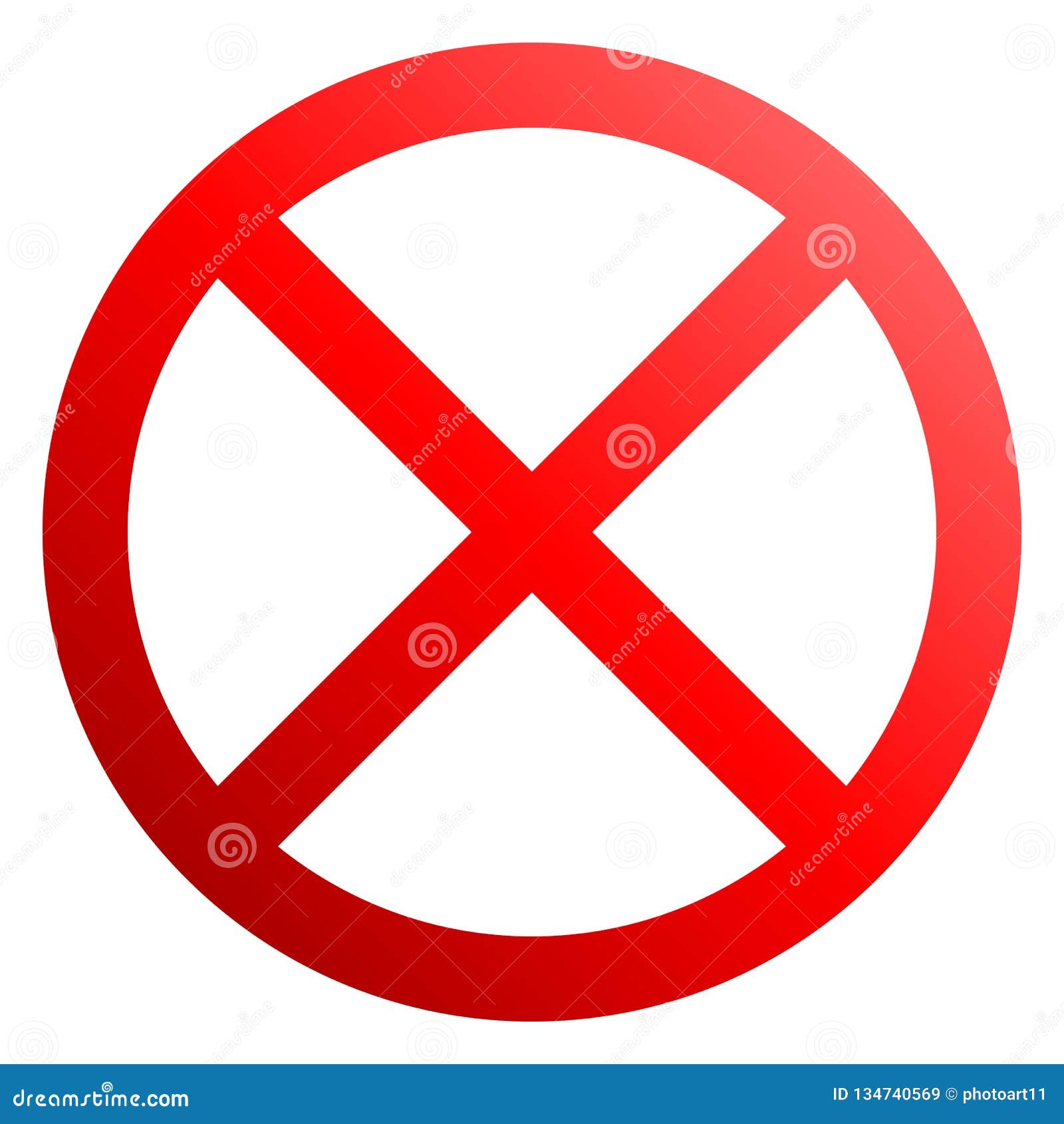No Sign - Red Thin Gradient, Isolated - Vector Stock Vector ...