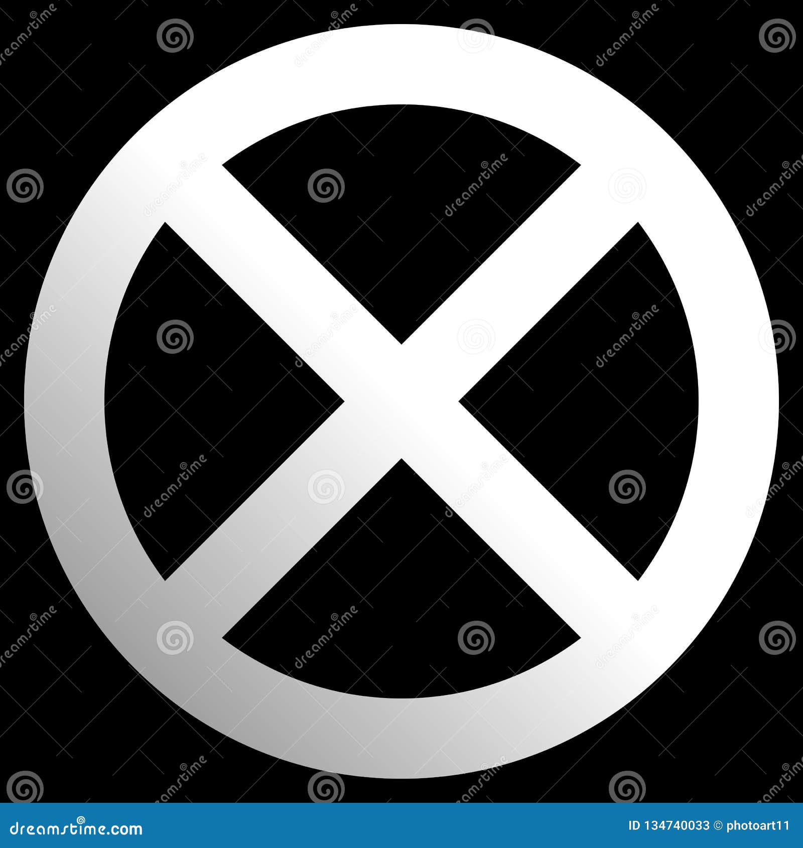 No Sign - White Thick Gradient, Isolated - Vector Stock Vector ...