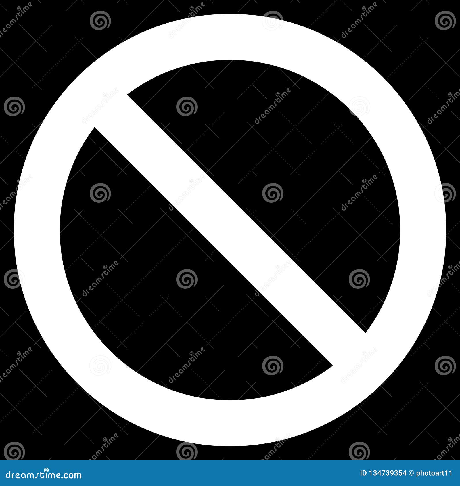 No Sign - White Thick Simple, Isolated - Vector Stock Vector ...