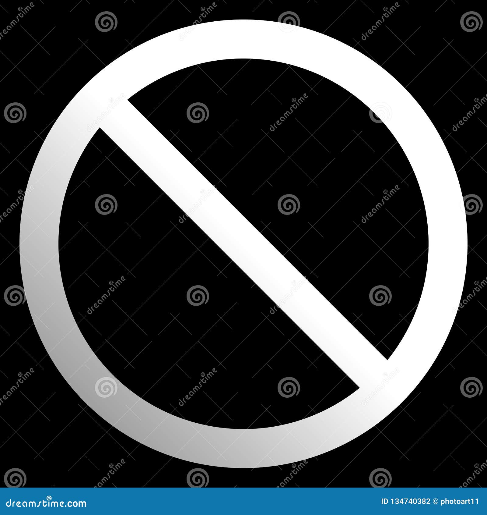 No Sign - White Thin Gradient, Isolated - Vector Stock Vector ...