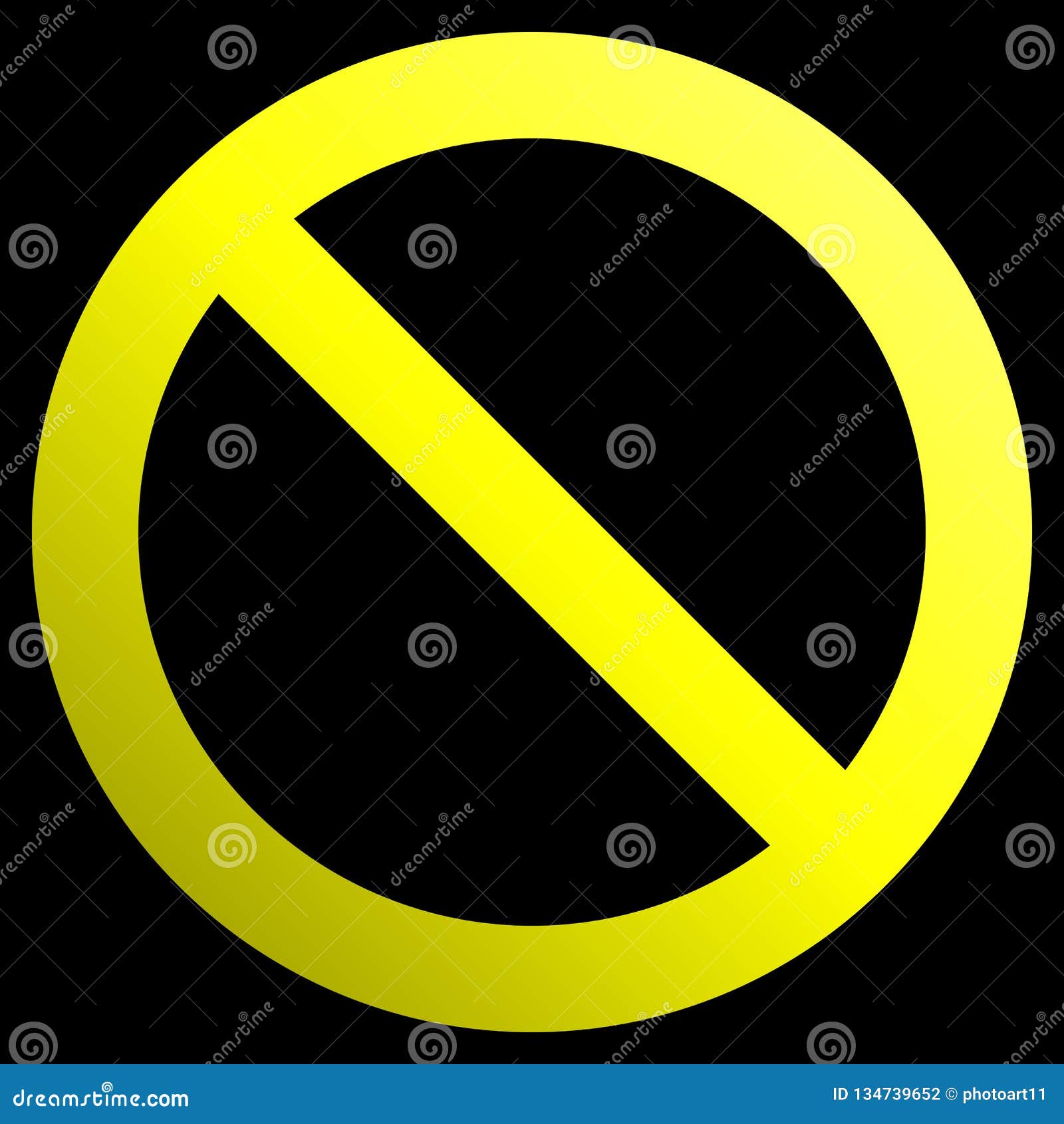 No Sign - Yellow Thick Gradient, Isolated - Vector Stock Vector ...