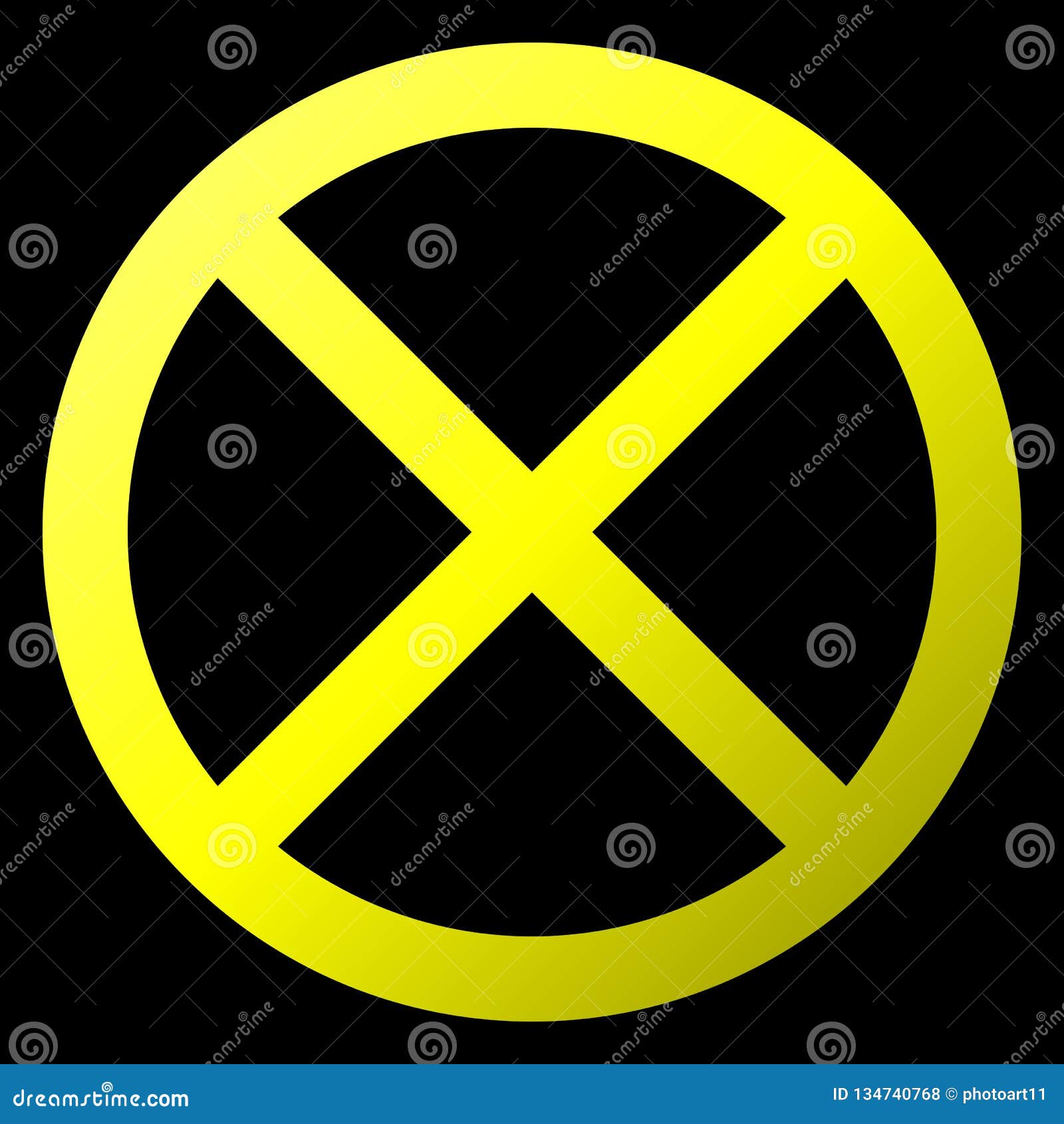 No Sign - Yellow Thin Gradient, Isolated - Vector Stock Vector ...