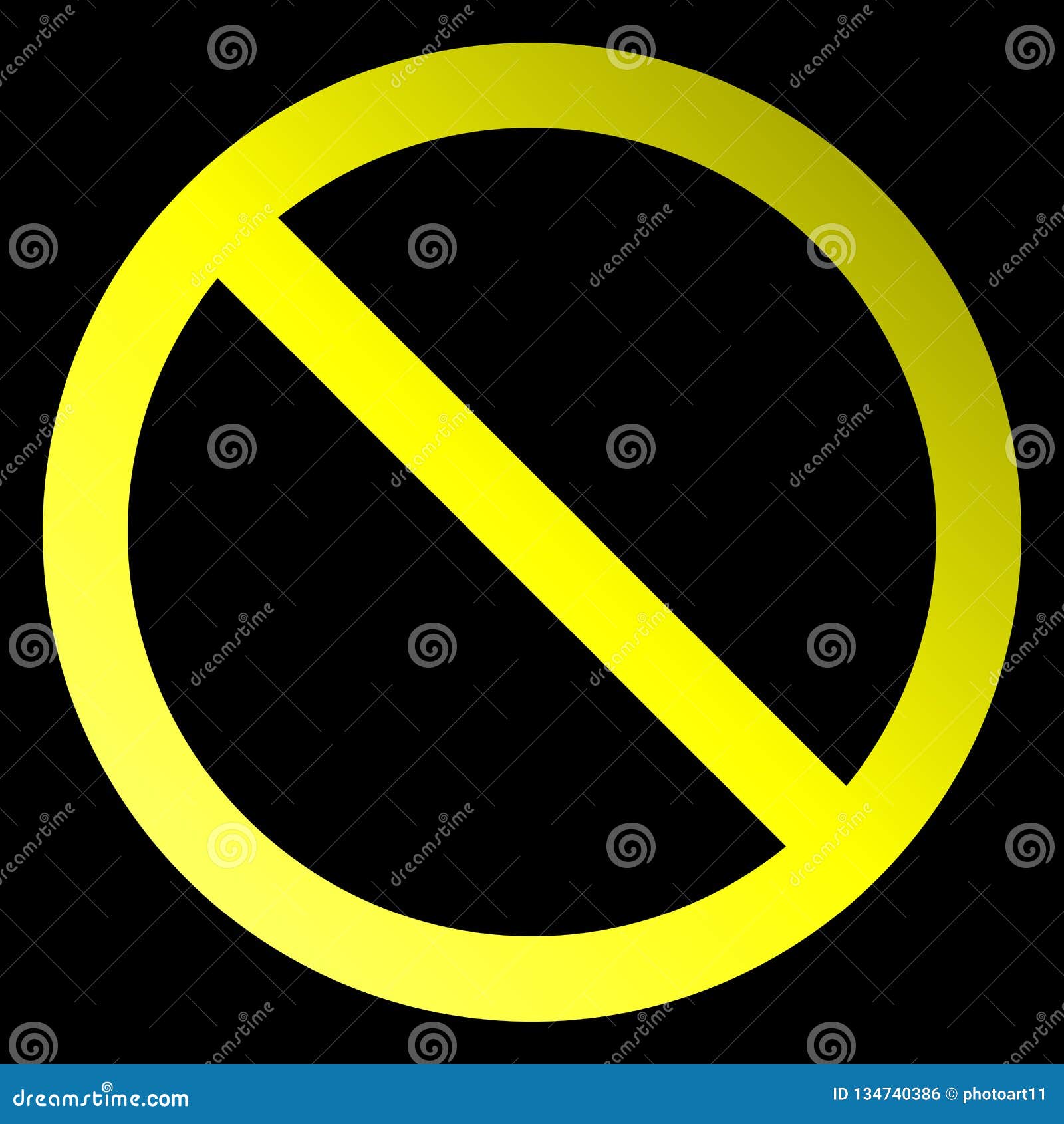 No Sign - Yellow Thin Gradient, Isolated - Vector Stock Vector ...