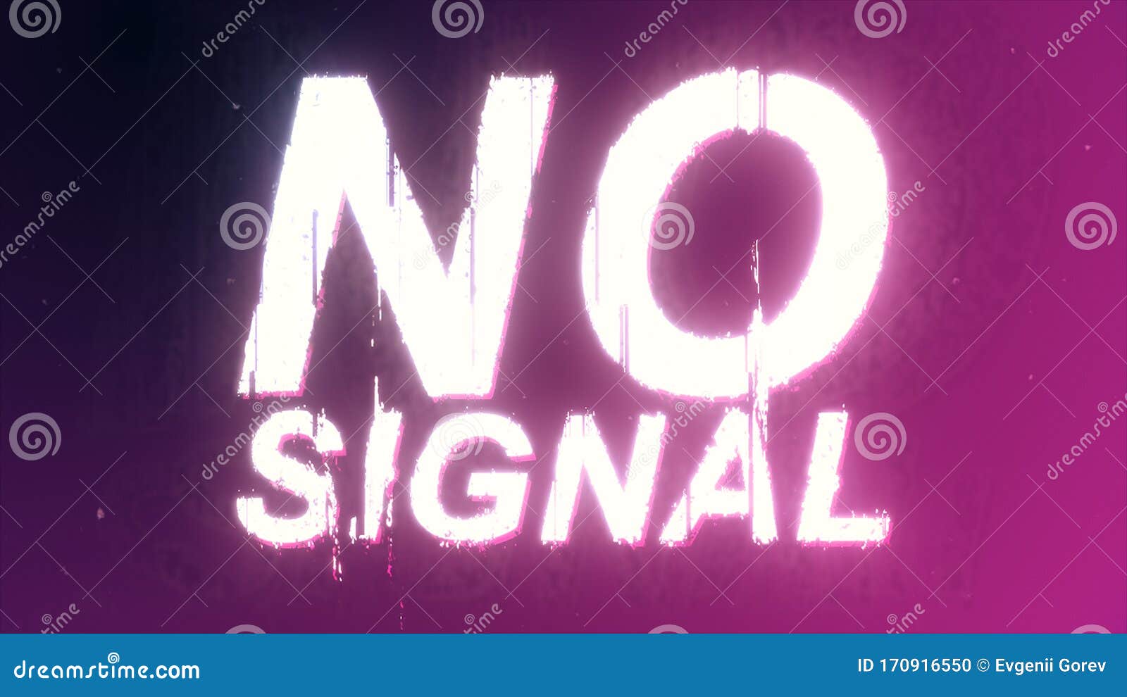 No Signal Distorted Text. Glitch Message on Colored Background Stock ...
