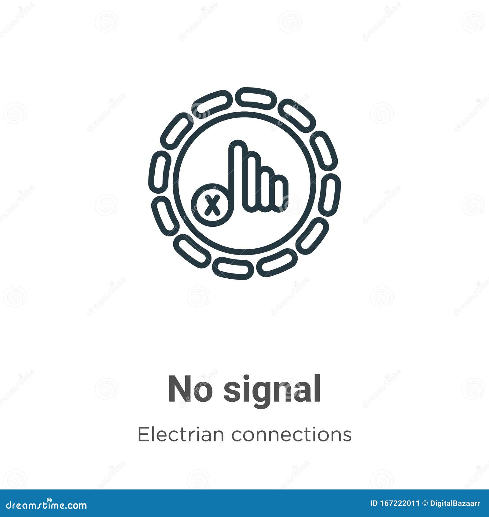 No Signal Outline Vector Icon. Thin Line Black No Signal Icon, Flat ...