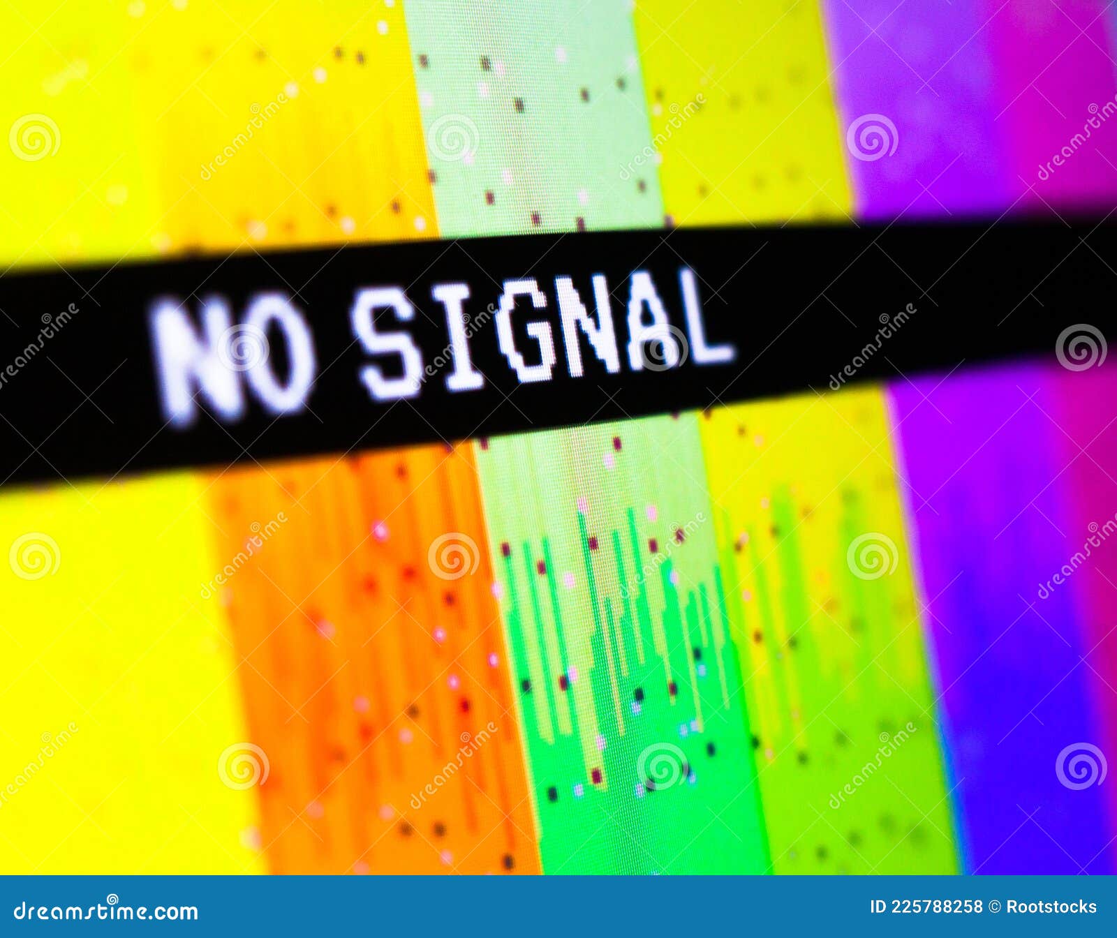 No signal on the screen stock photo. Image of broadcast - 225788258