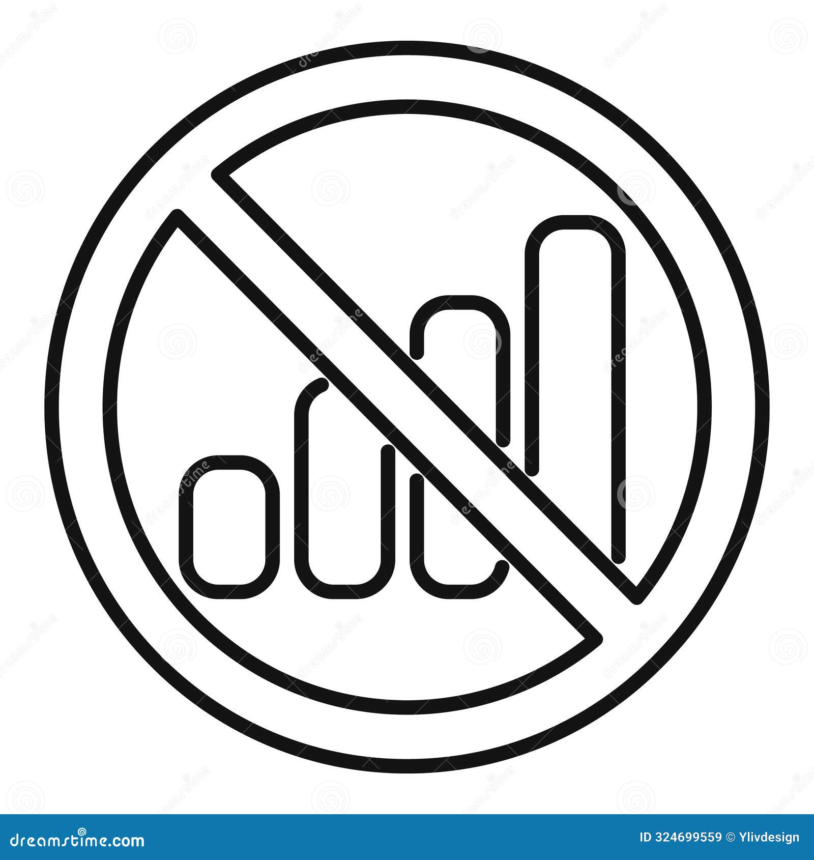 No Signal Sign Showing Lack of Cellular Coverage Stock Vector ...