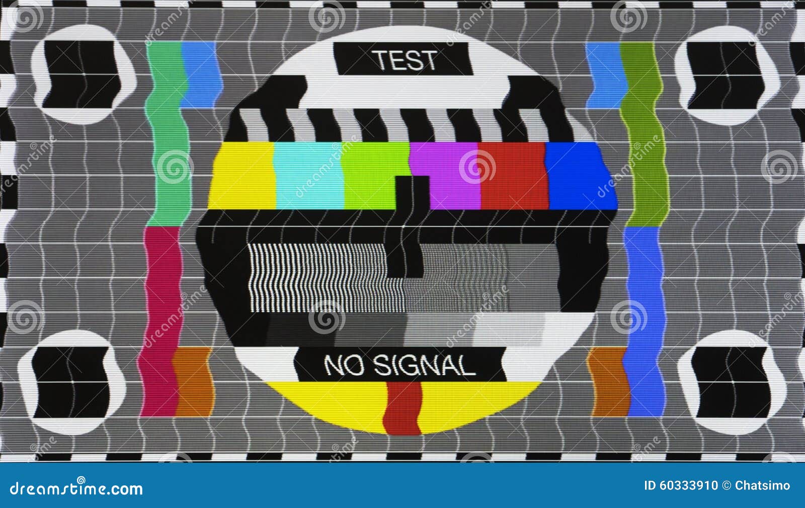 No Signal TV Test Pattern Vector. Television Colored Bars Signal ...