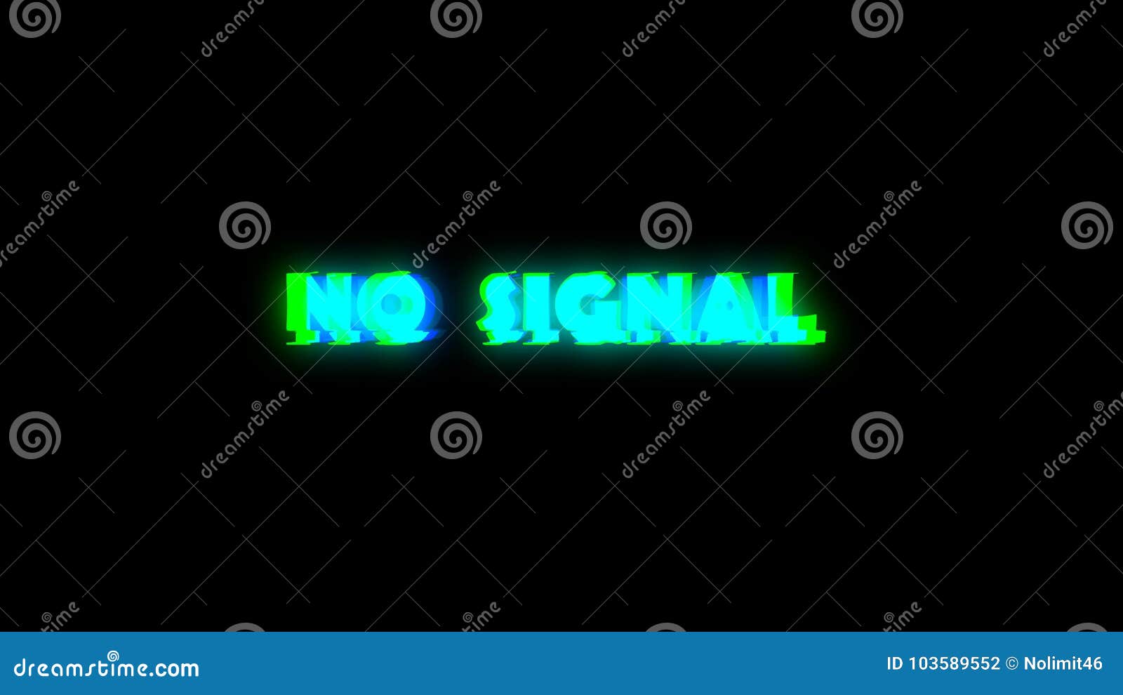 NO SIGNAL Text Glitch because of Bad Signal Stock Illustration ...