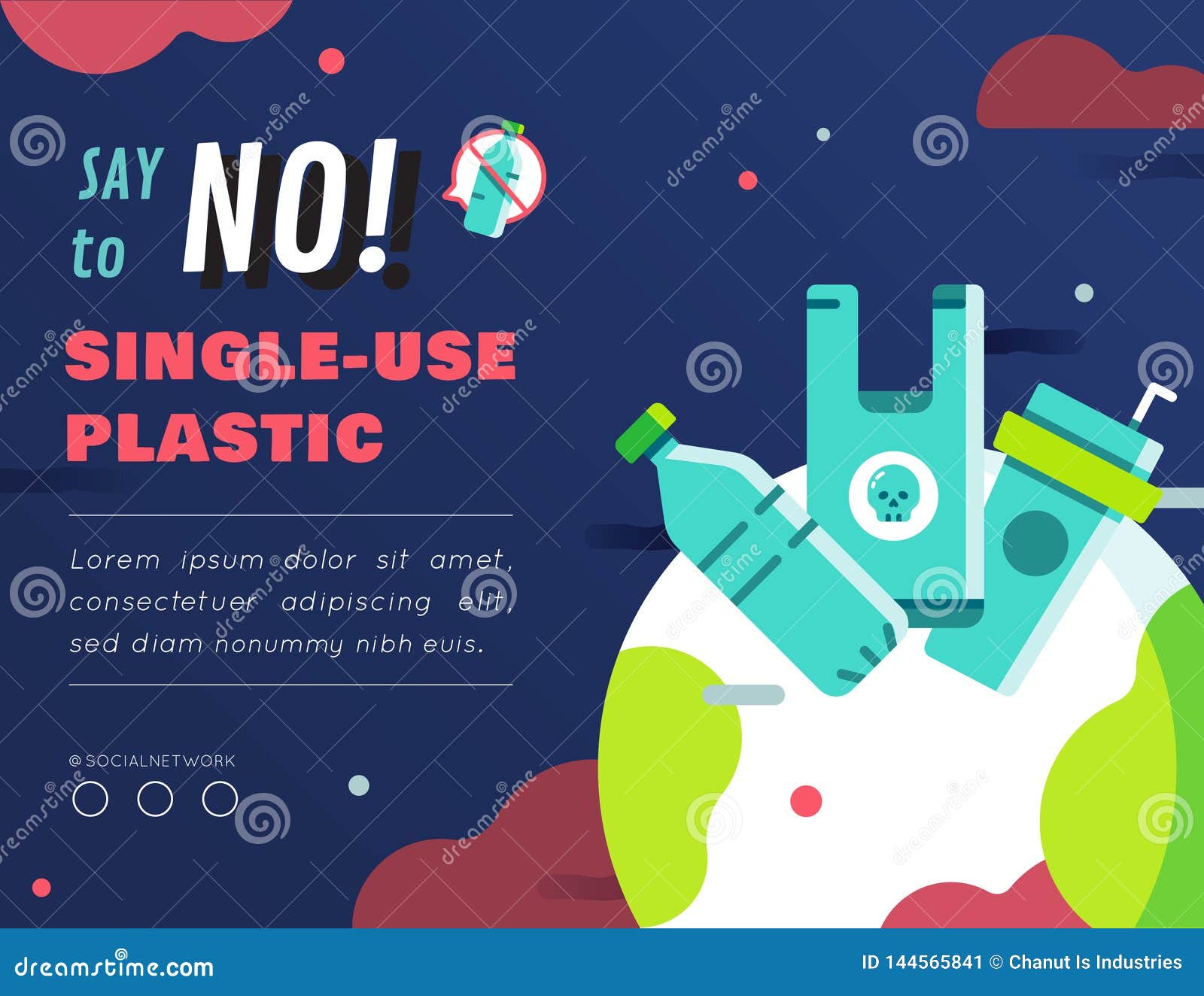 No Single Use Plastic Graphic Content Layout Stock Vector ...
