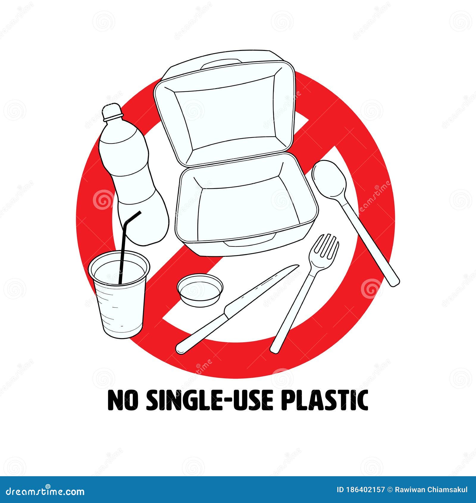 No Single Use 2 stock vector. Illustration of environment - 186402157