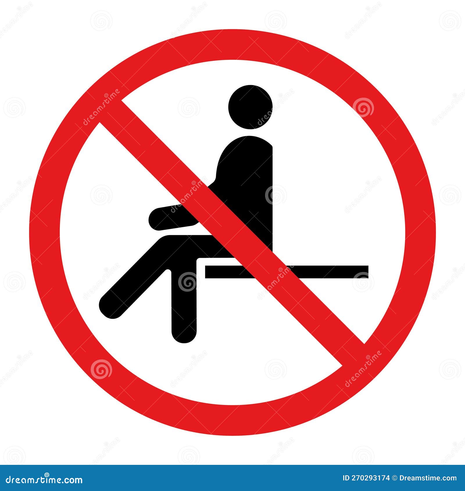No Sitting Sign Vector Illustration. Stock Illustration - Illustration ...
