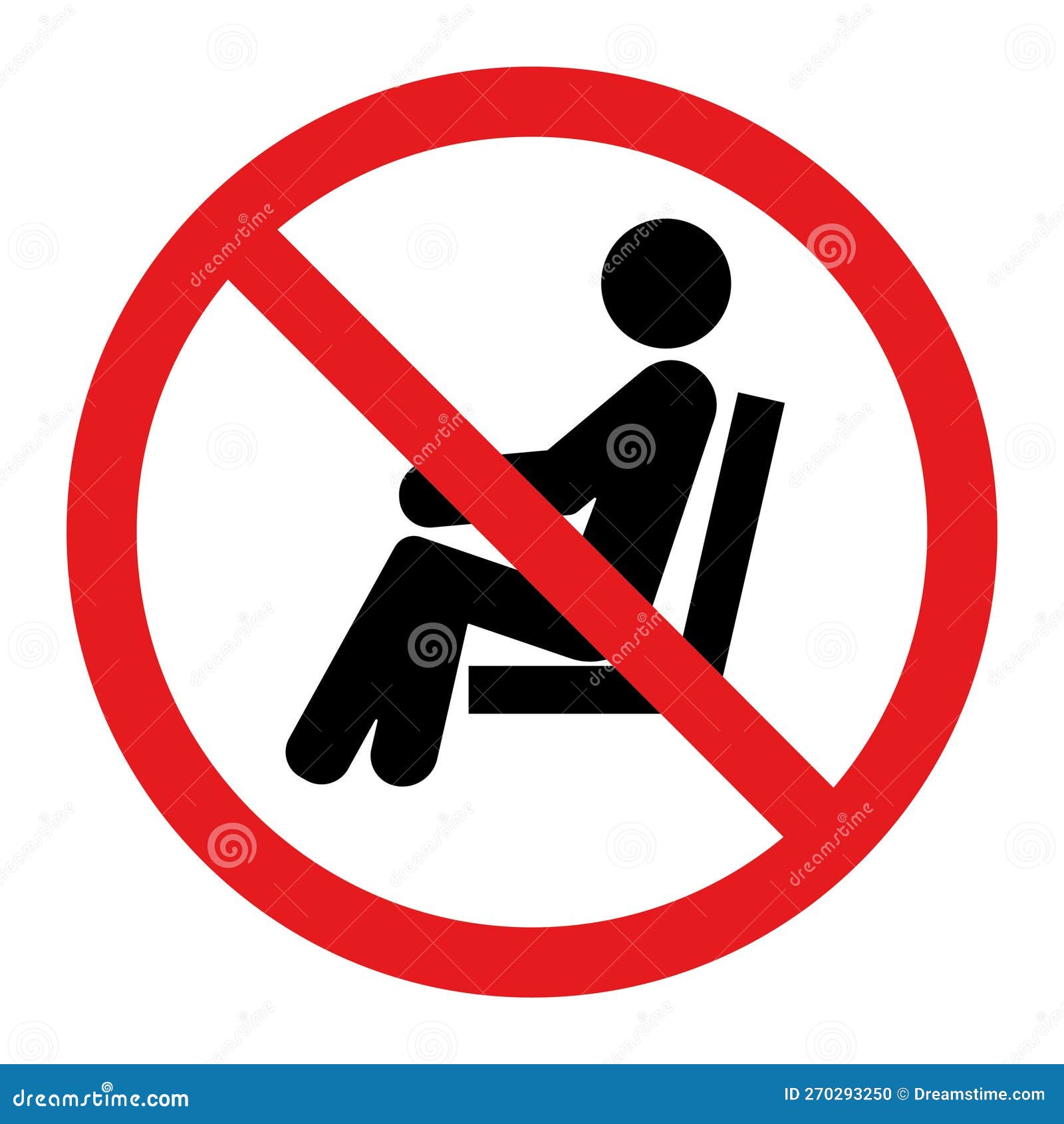 No Sitting Sign Vector Illustration. Stock Illustration - Illustration ...