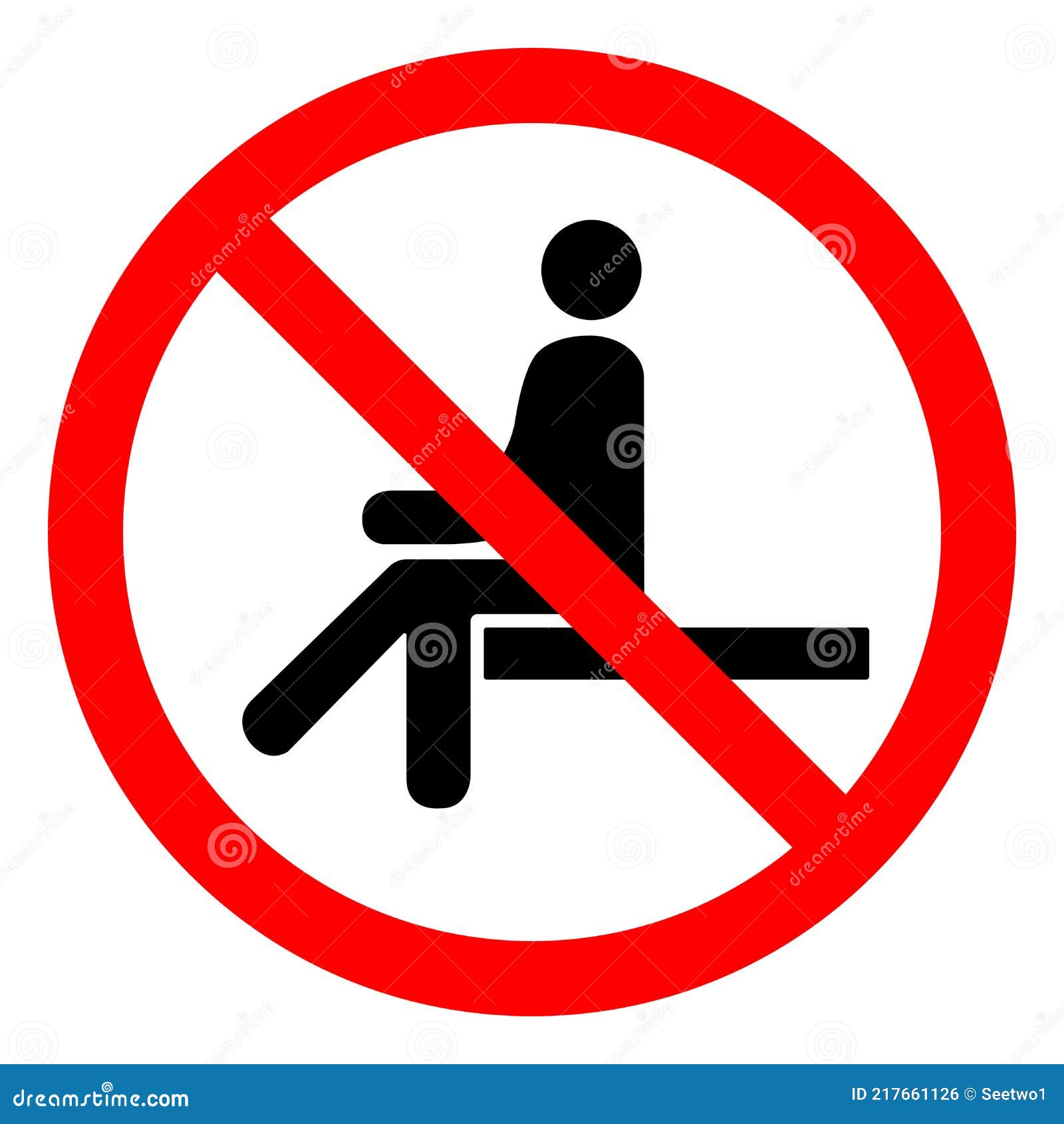 No Sitting Symbol on White Background Stock Vector - Illustration of ...