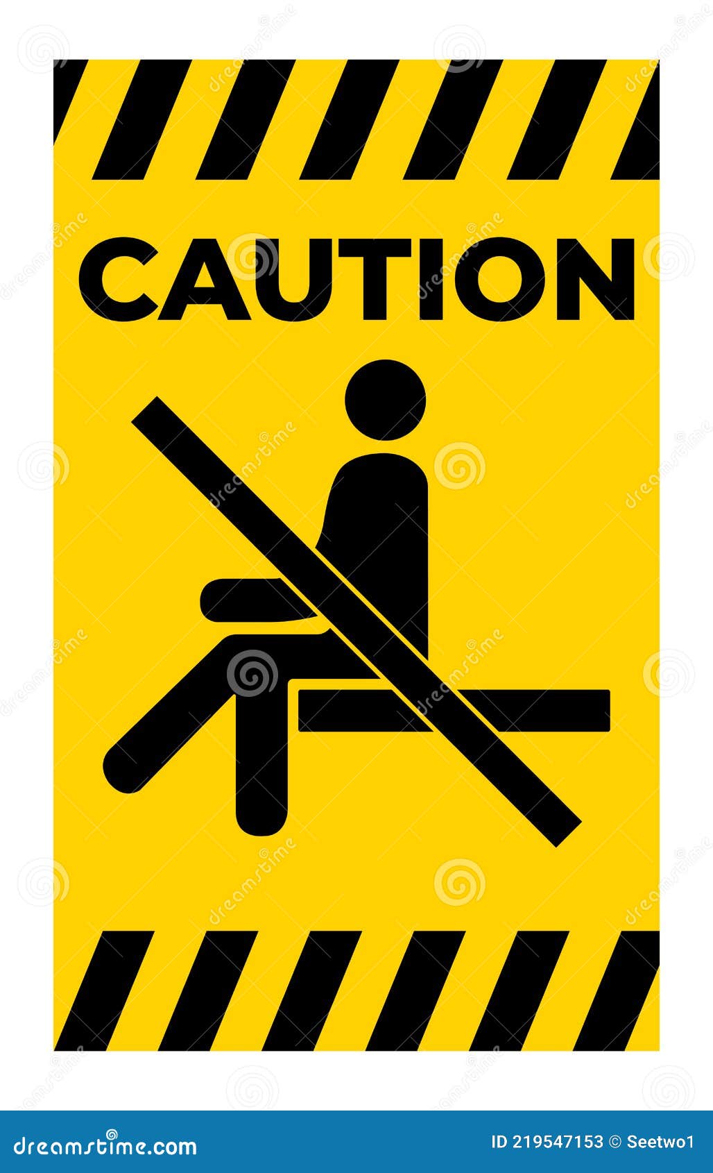 No Sitting Symbol on White Background Stock Vector - Illustration of ...