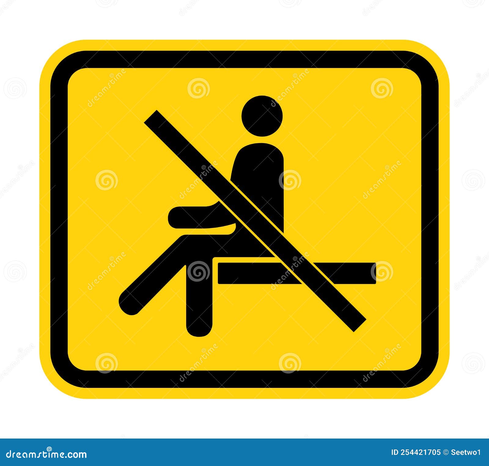 No Sitting Symbol on White Background Stock Vector - Illustration of ...