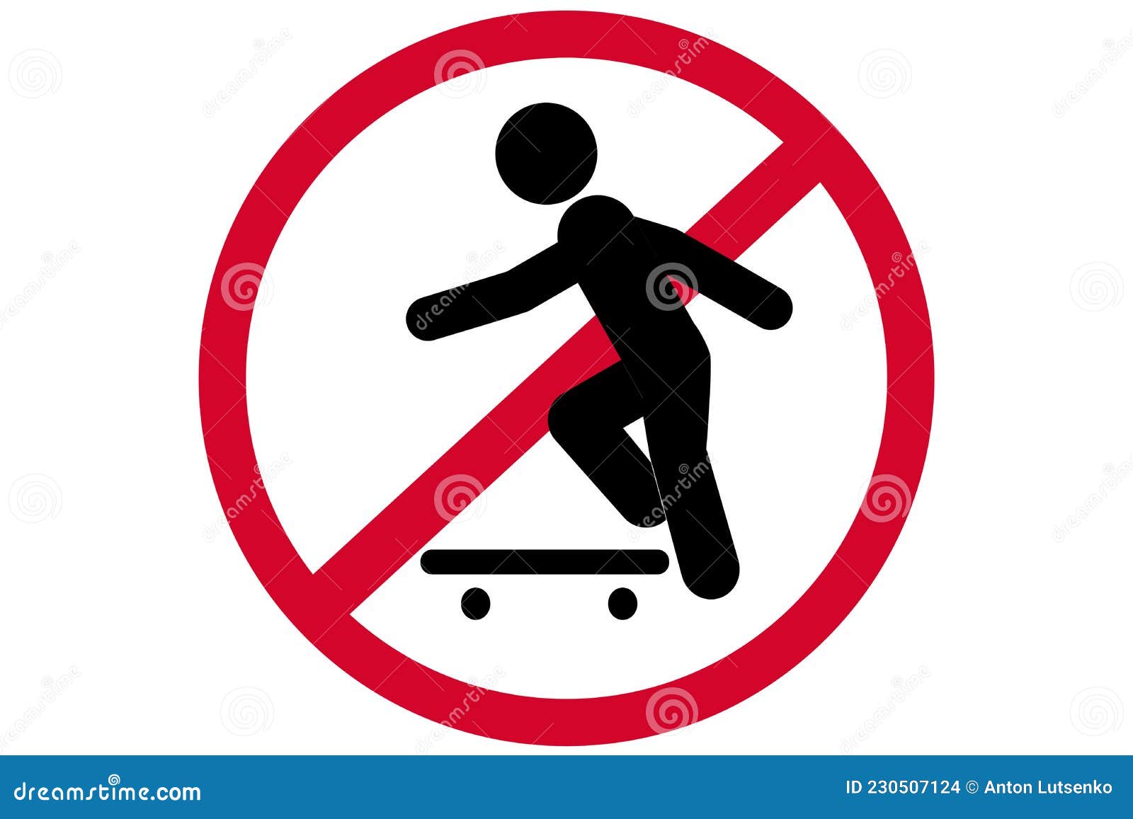 No Skateboarding Icon, Sign in Red Circle Stock Vector - Illustration ...