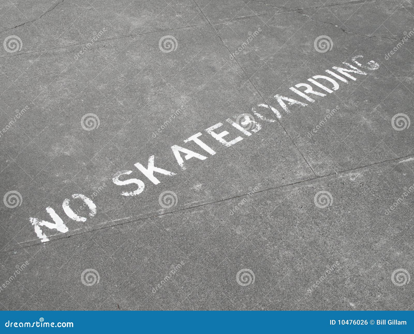 No Skateboarding Sign Painted on Sidewalk Stock Photo - Image of dirty ...