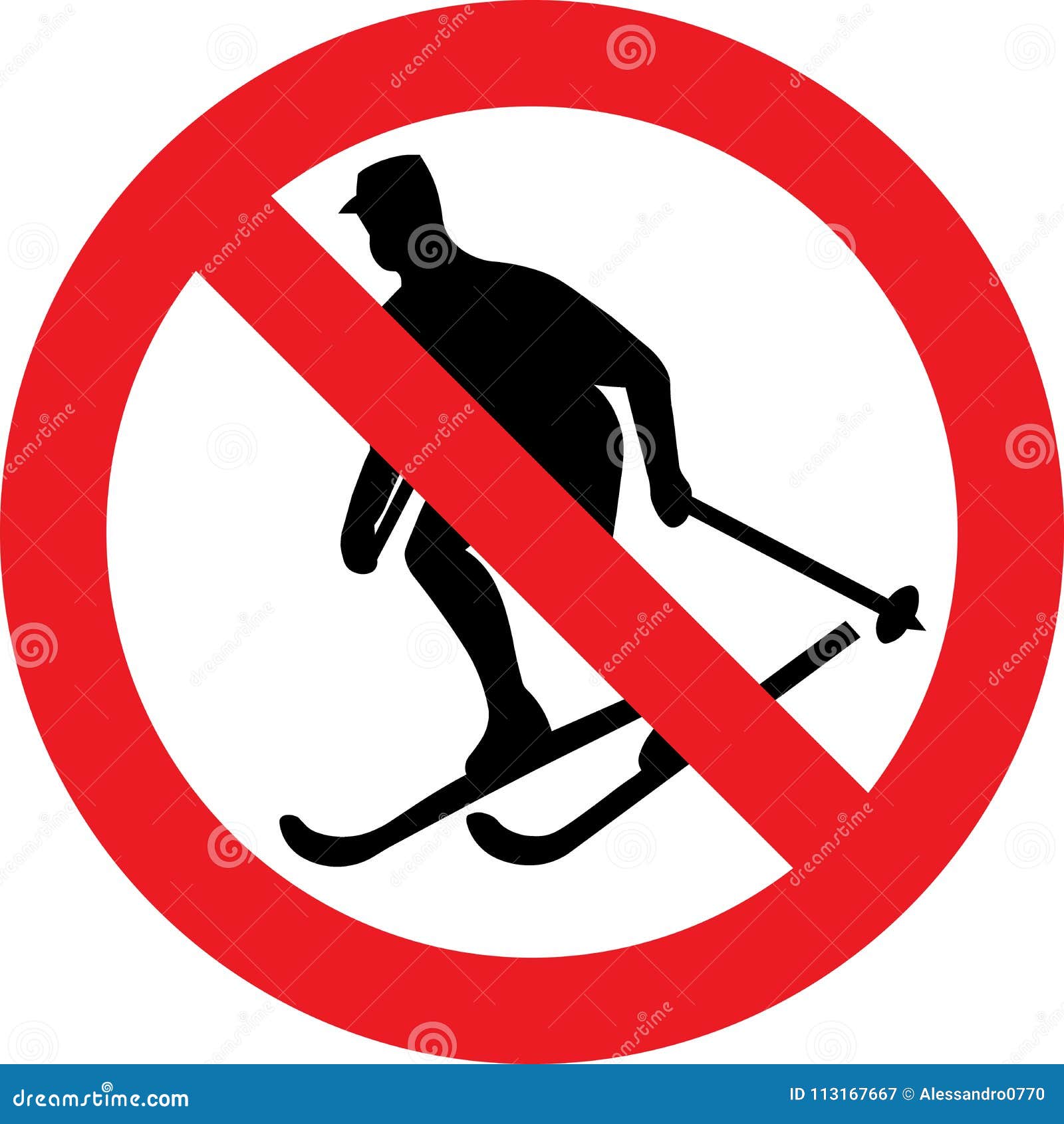 No ski sign stock illustration. Illustration of precaution - 113167667