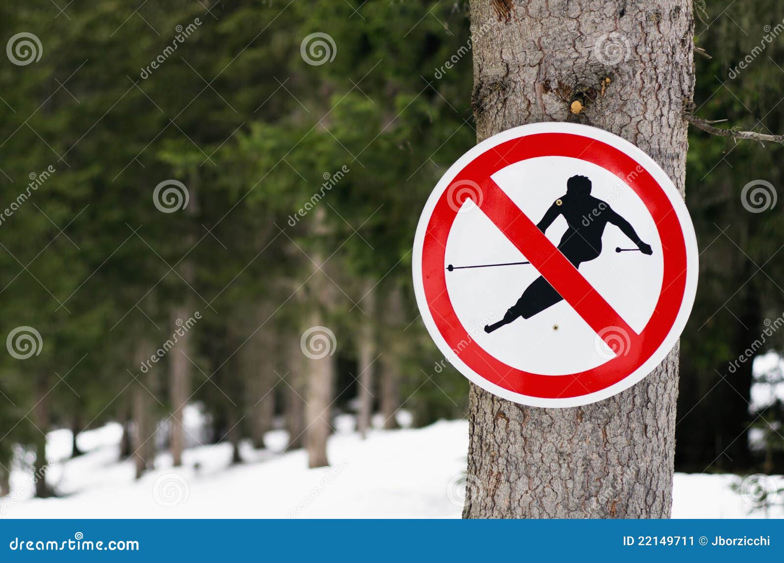 No skiing sign stock image. Image of boot, explorer, exploration - 22149711