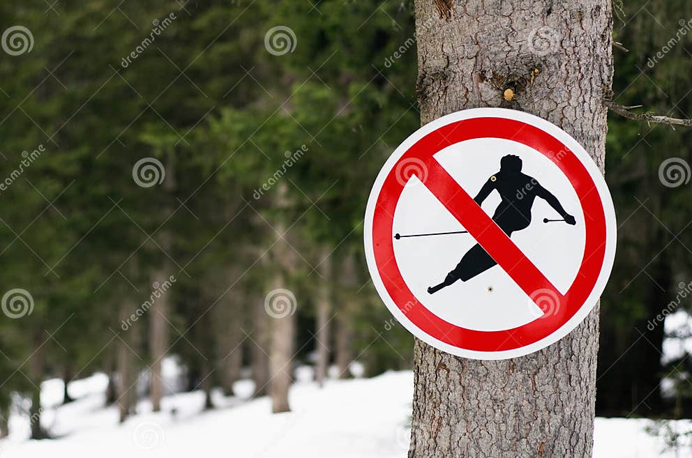 No skiing sign stock image. Image of boot, explorer, exploration - 22149711