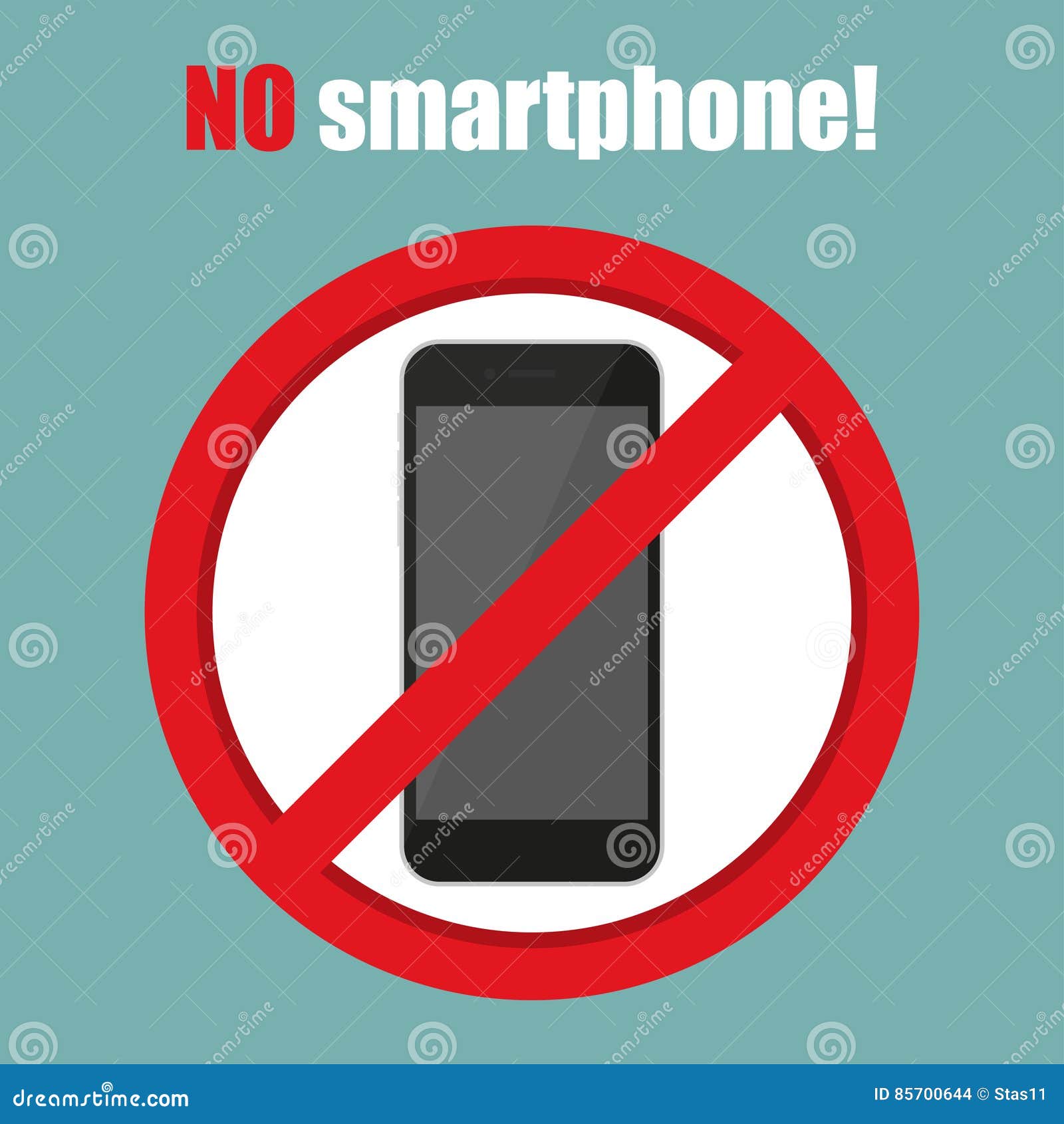 No Smartphone Sign in a Flat Design. Vector Illustration Stock Vector ...
